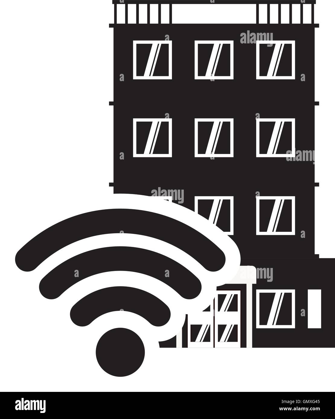 wifi hotel building silhouette design Stock Vector Image & Art - Alamy