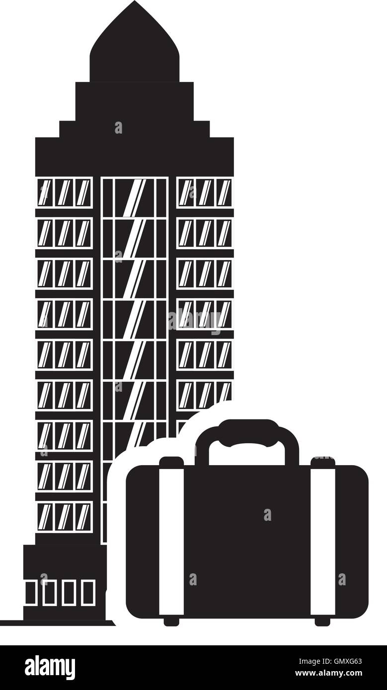 suitcase hotel building silhouette design Stock Vector Image & Art - Alamy