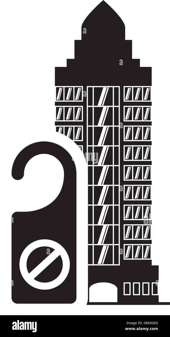 door label hotel building silhouette design Stock Vector Image & Art ...