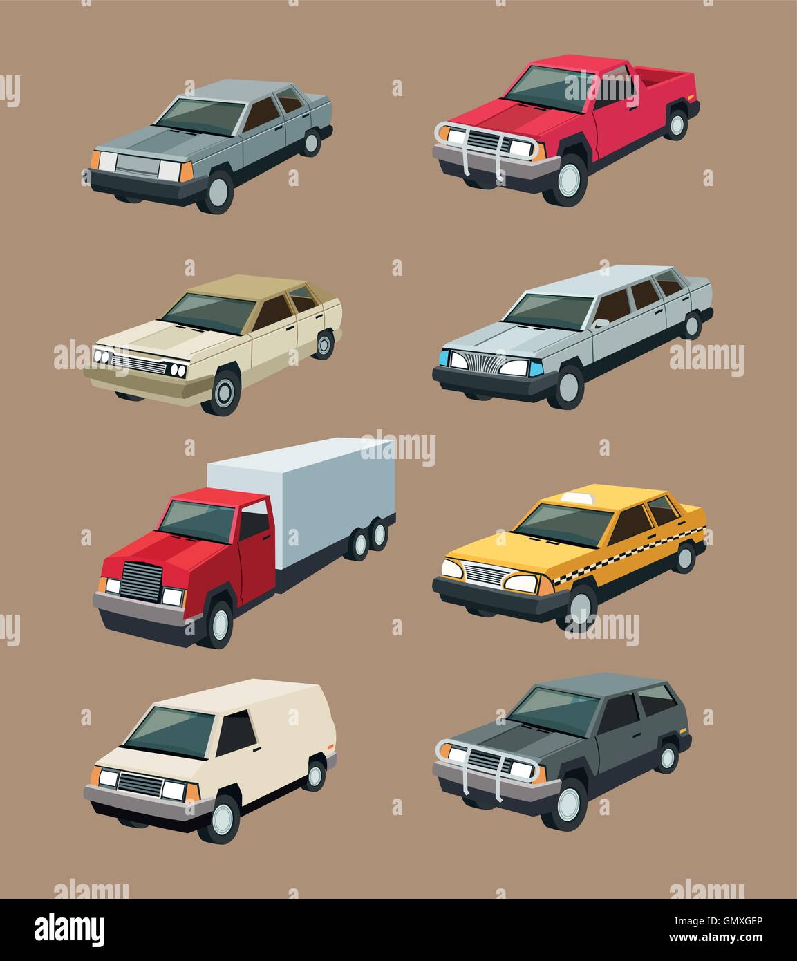 Auto truck garage car set design Stock Vector Image & Art - Alamy