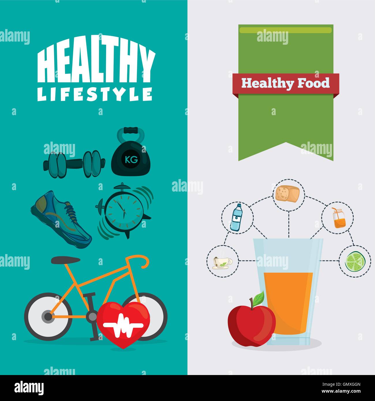 healthy lifestyle icon set design Stock Vector Image & Art - Alamy