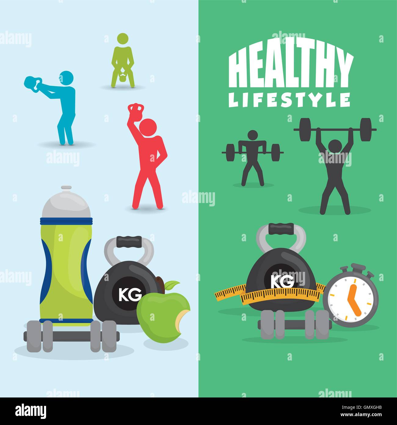 weight lifting healthy lifestyle design Stock Vector Image & Art - Alamy