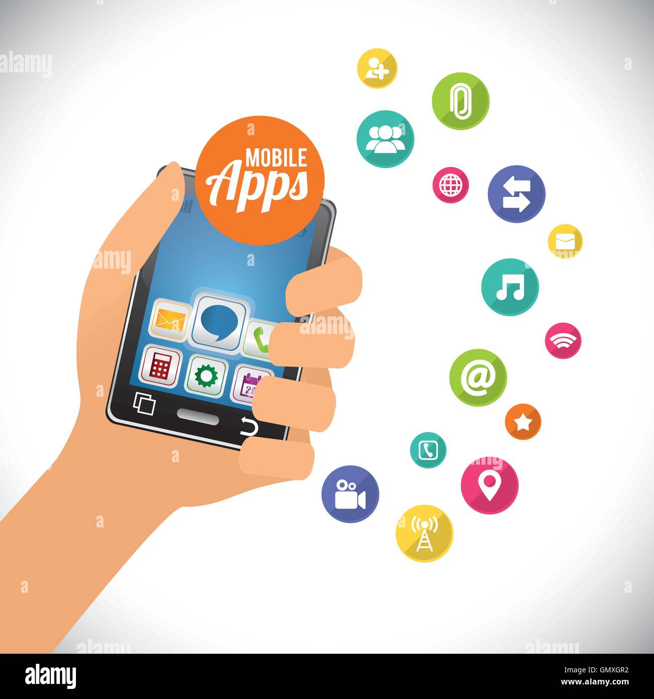 smartphone mobile apps design Stock Vector Image & Art - Alamy