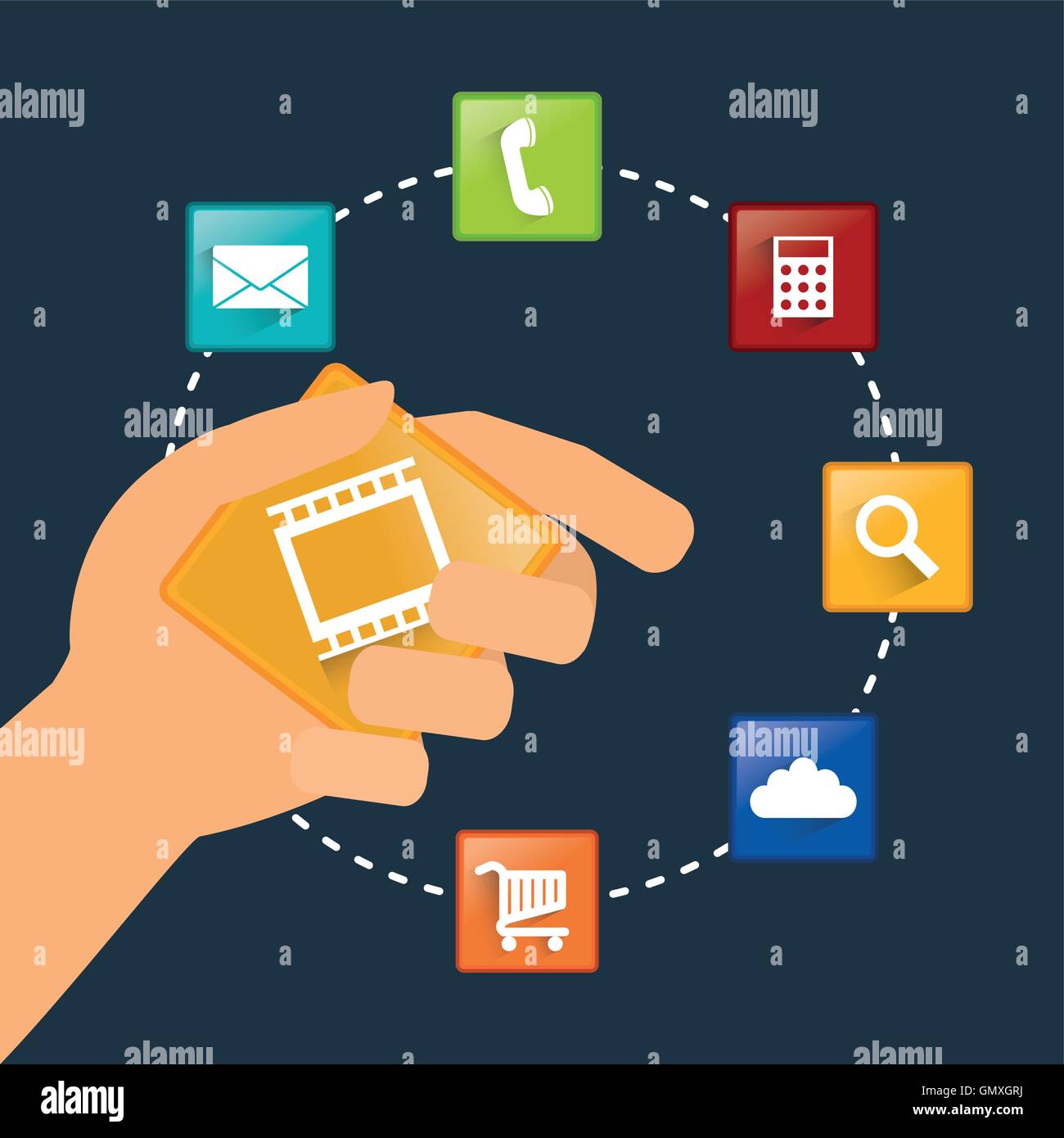 hand mobile apps design Stock Vector Image & Art - Alamy