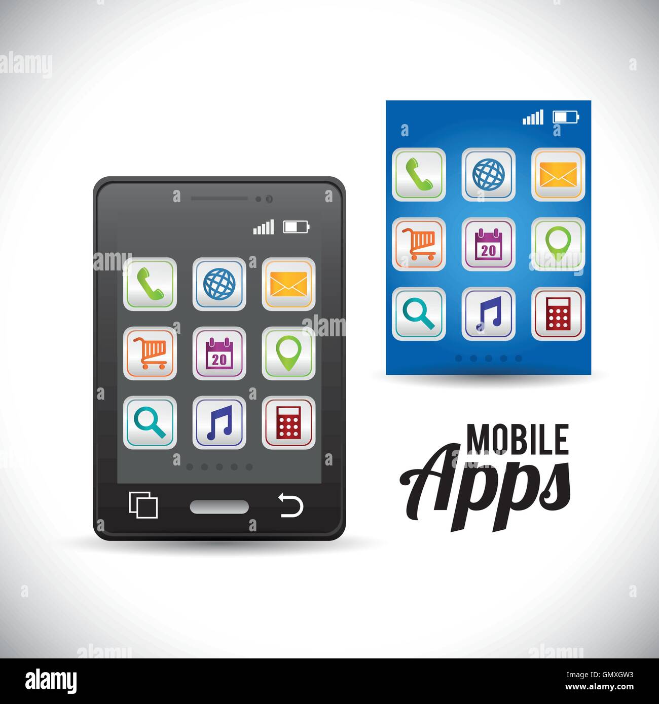 smartphone mobile apps design Stock Vector Image & Art - Alamy