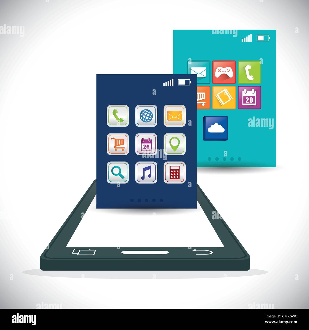 smartphone mobile apps design Stock Vector Image & Art - Alamy
