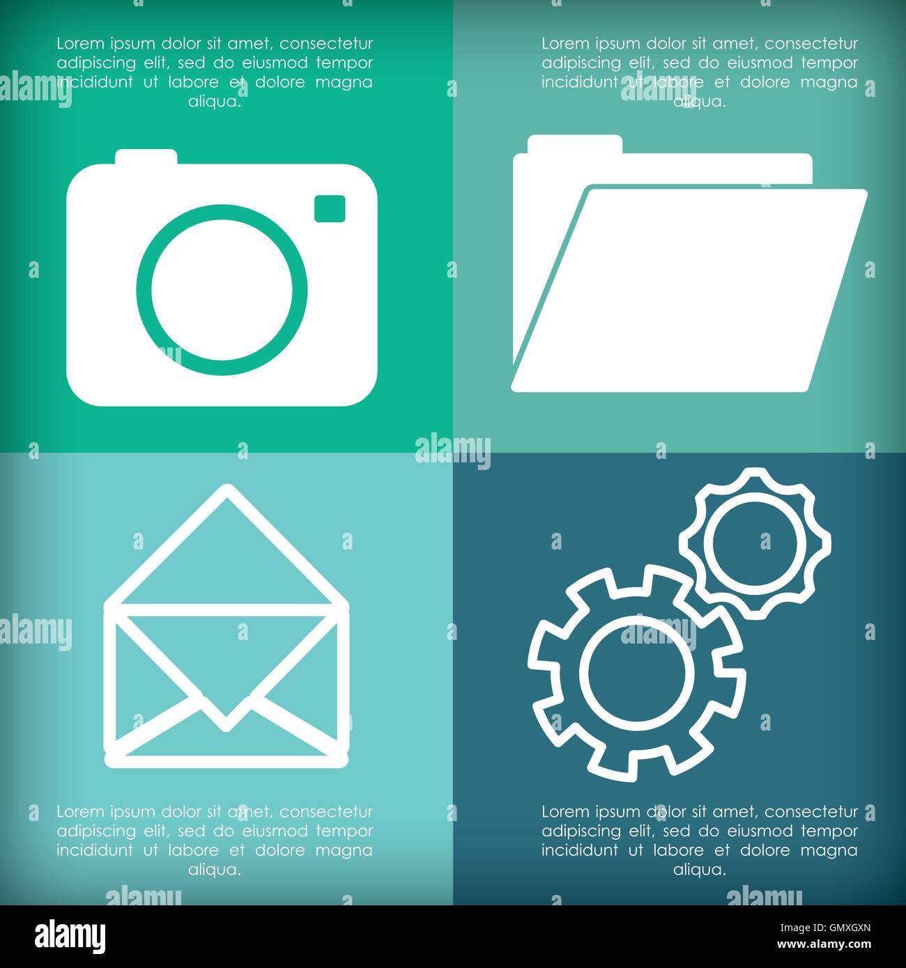 camera envelope file gears apps design Stock Vector Image & Art - Alamy