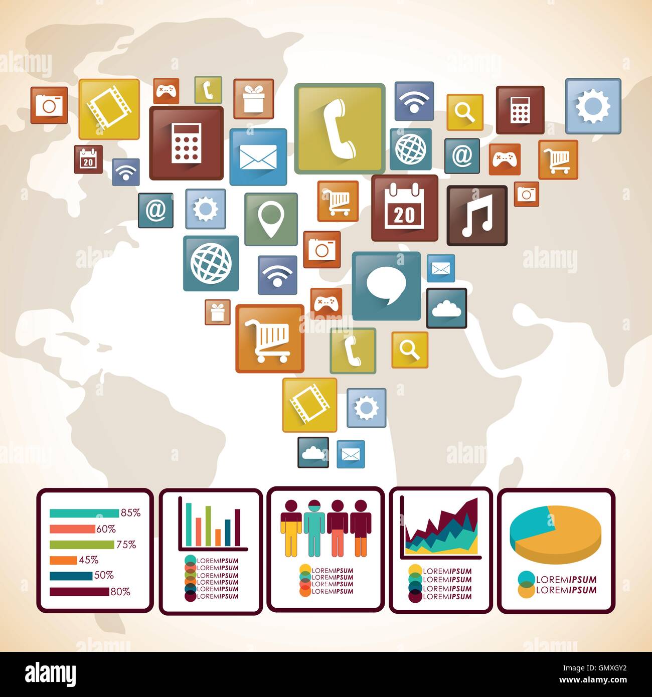 infographic mobile apps design Stock Vector Image & Art - Alamy