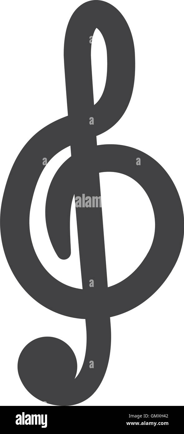 music note sound silhouette icon. Vector graphic Stock Vector Image ...