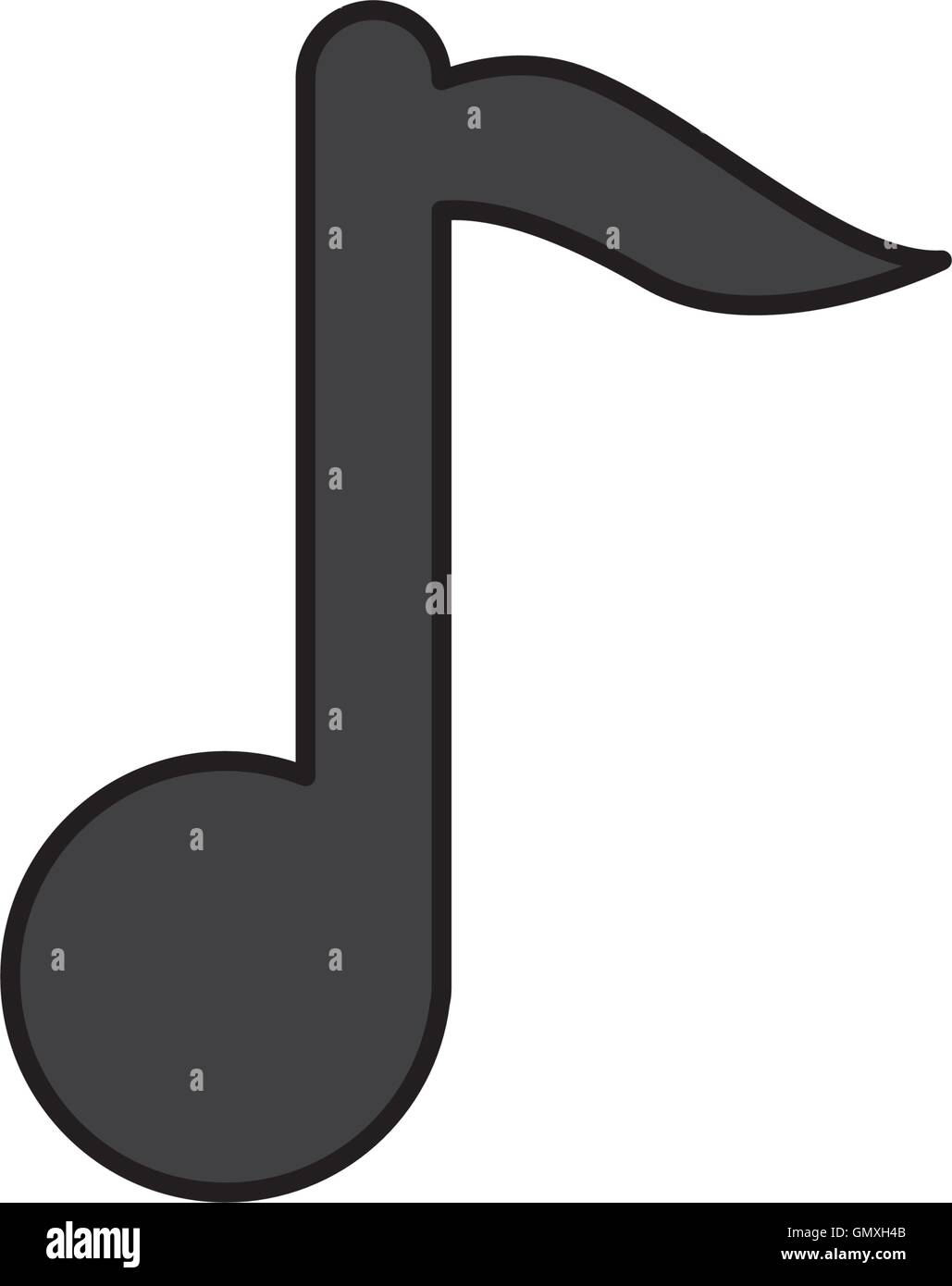 music note sound silhouette icon. Vector graphic Stock Vector Image ...