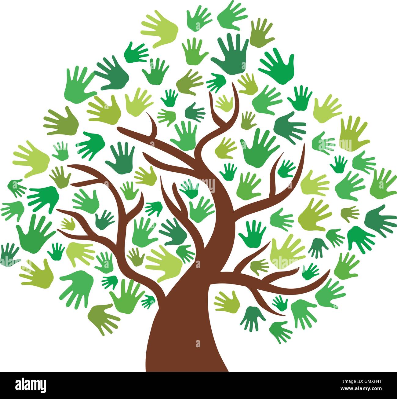 human hand tree gesture shape icon. Vector graphic Stock Vector Image ...