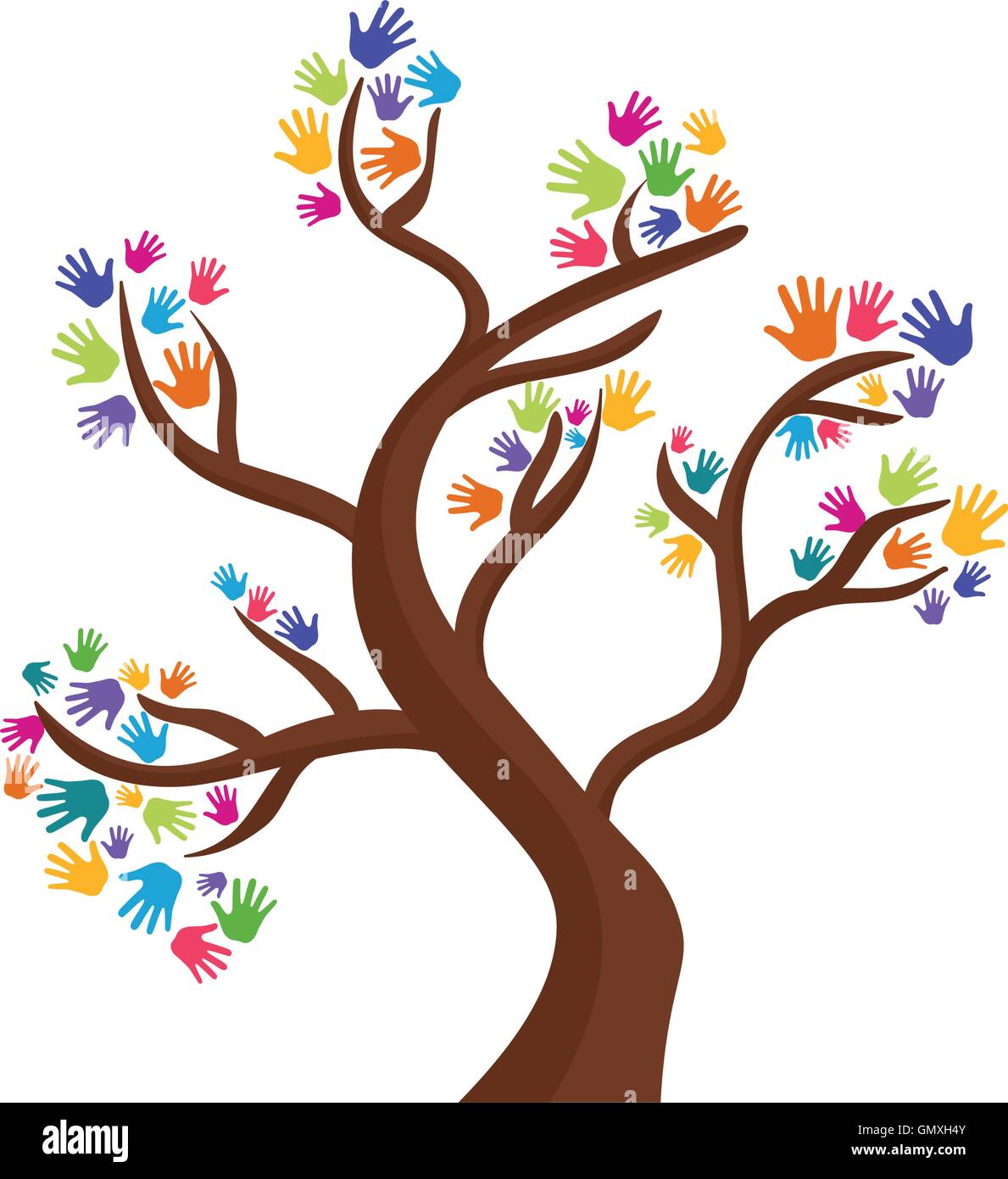 human hand tree gesture shape icon. Vector graphic Stock Vector Image ...
