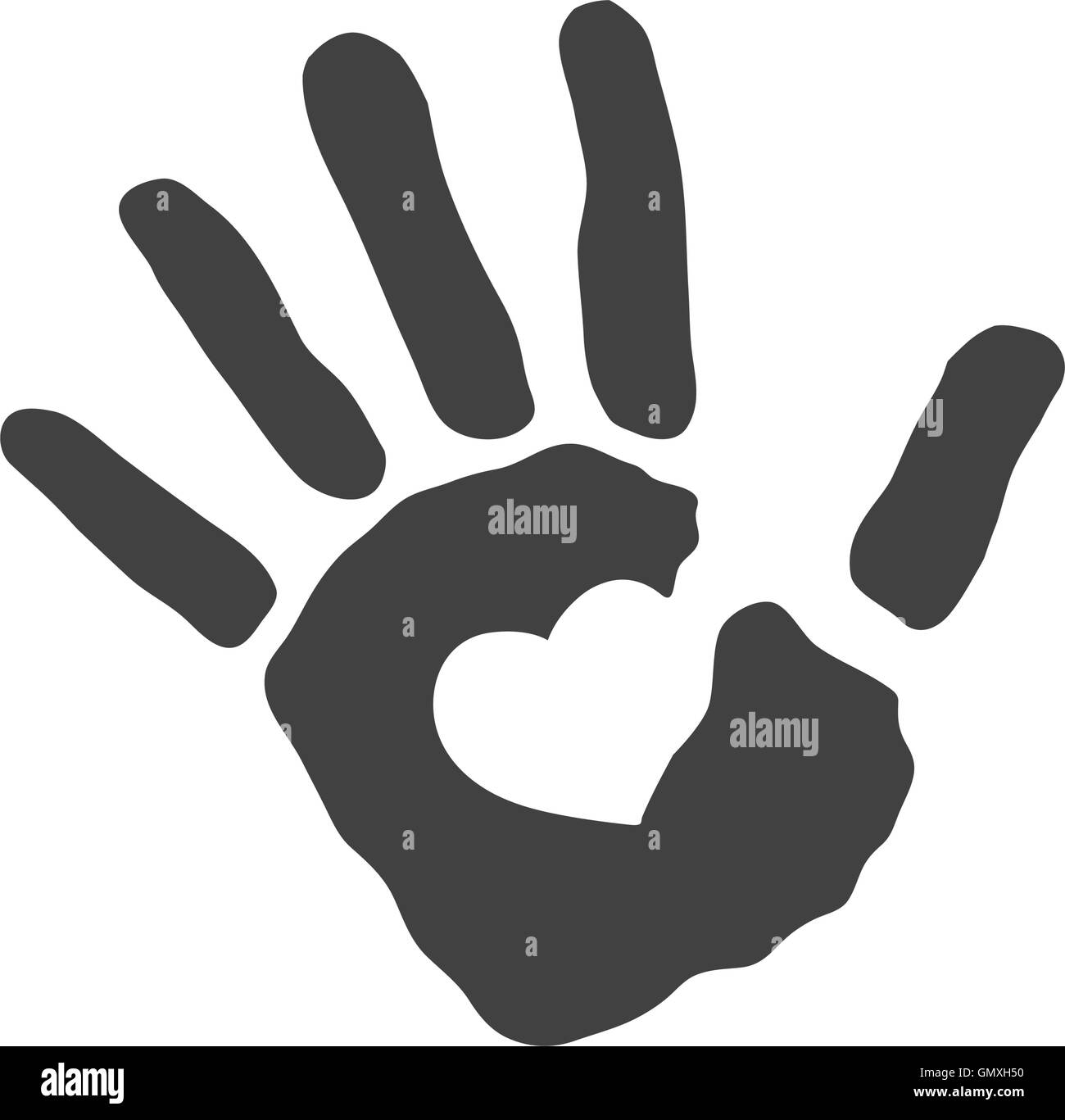 human hand heart gesture shape icon. Vector graphic Stock Vector Image ...