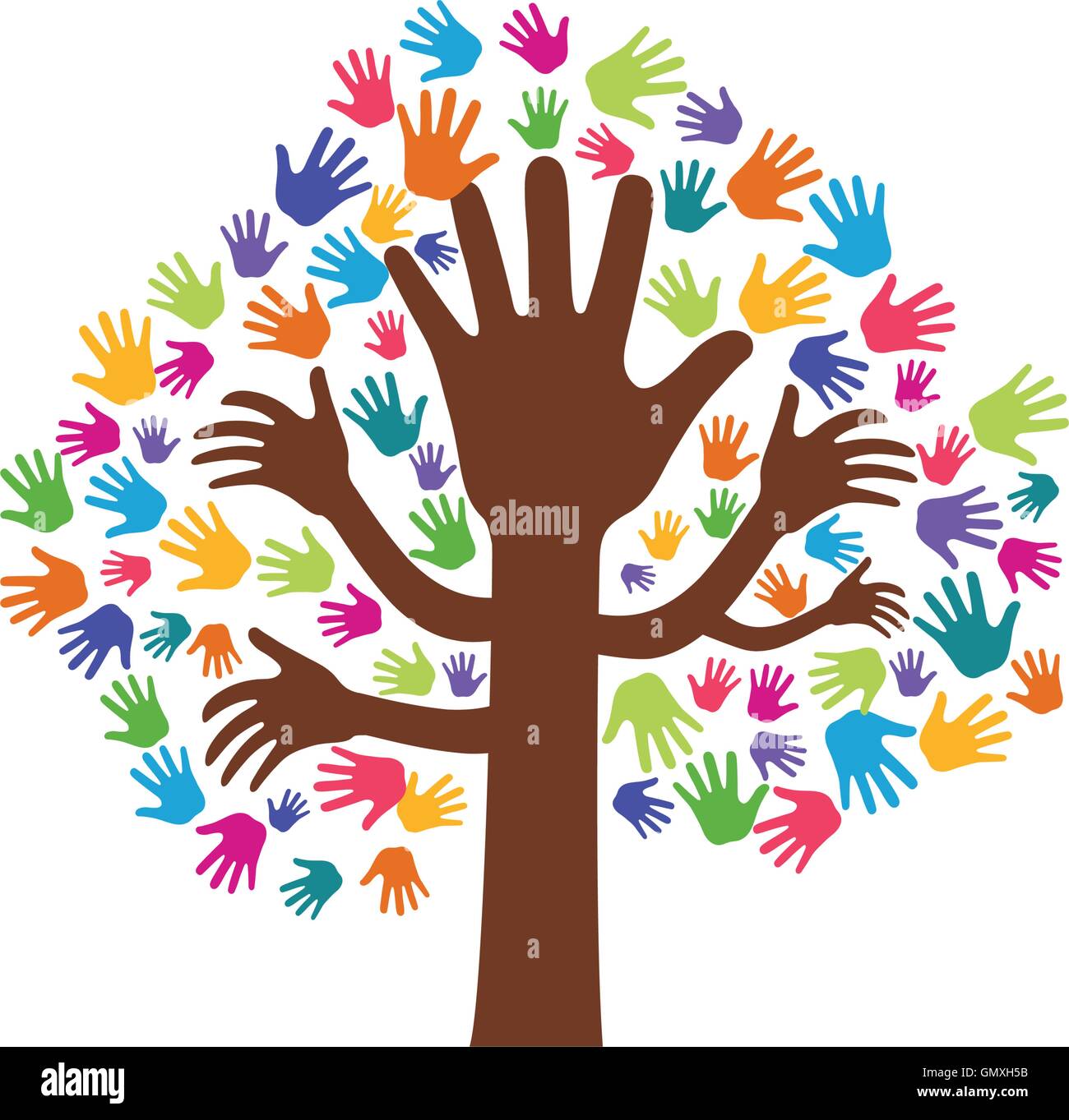 human hand tree gesture shape icon. Vector graphic Stock Vector Image ...