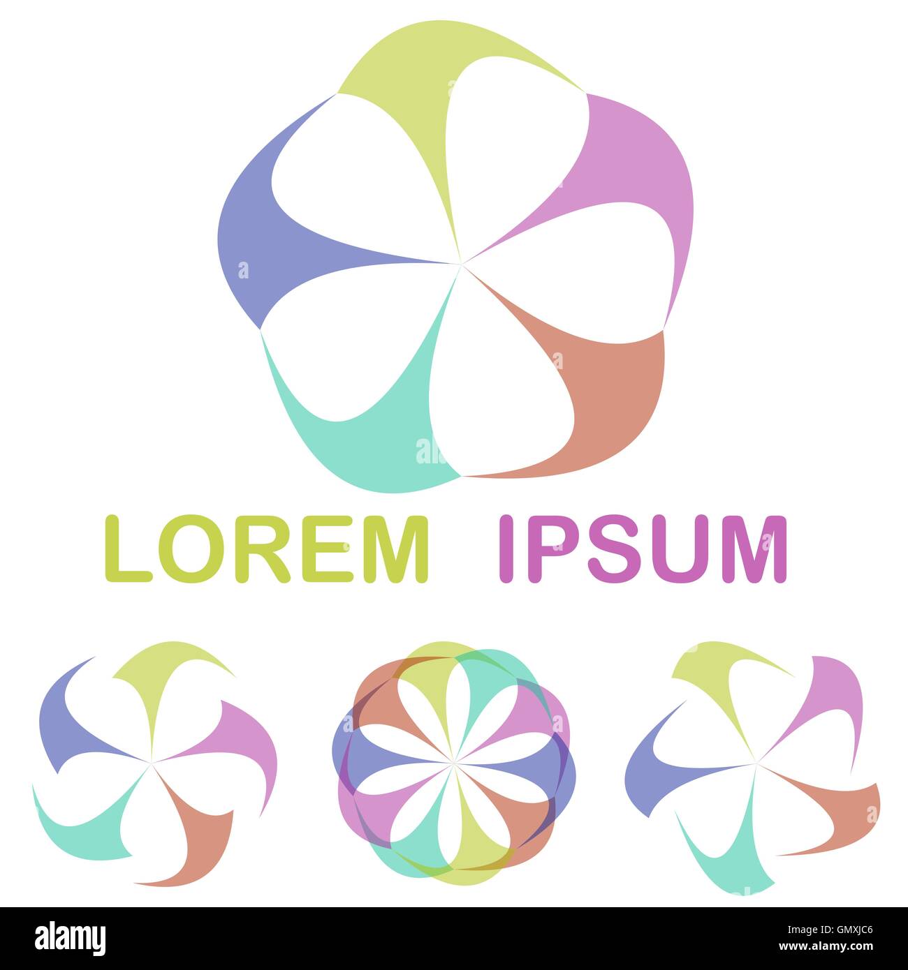 Multicolor round network logo design set Stock Vector Image & Art - Alamy