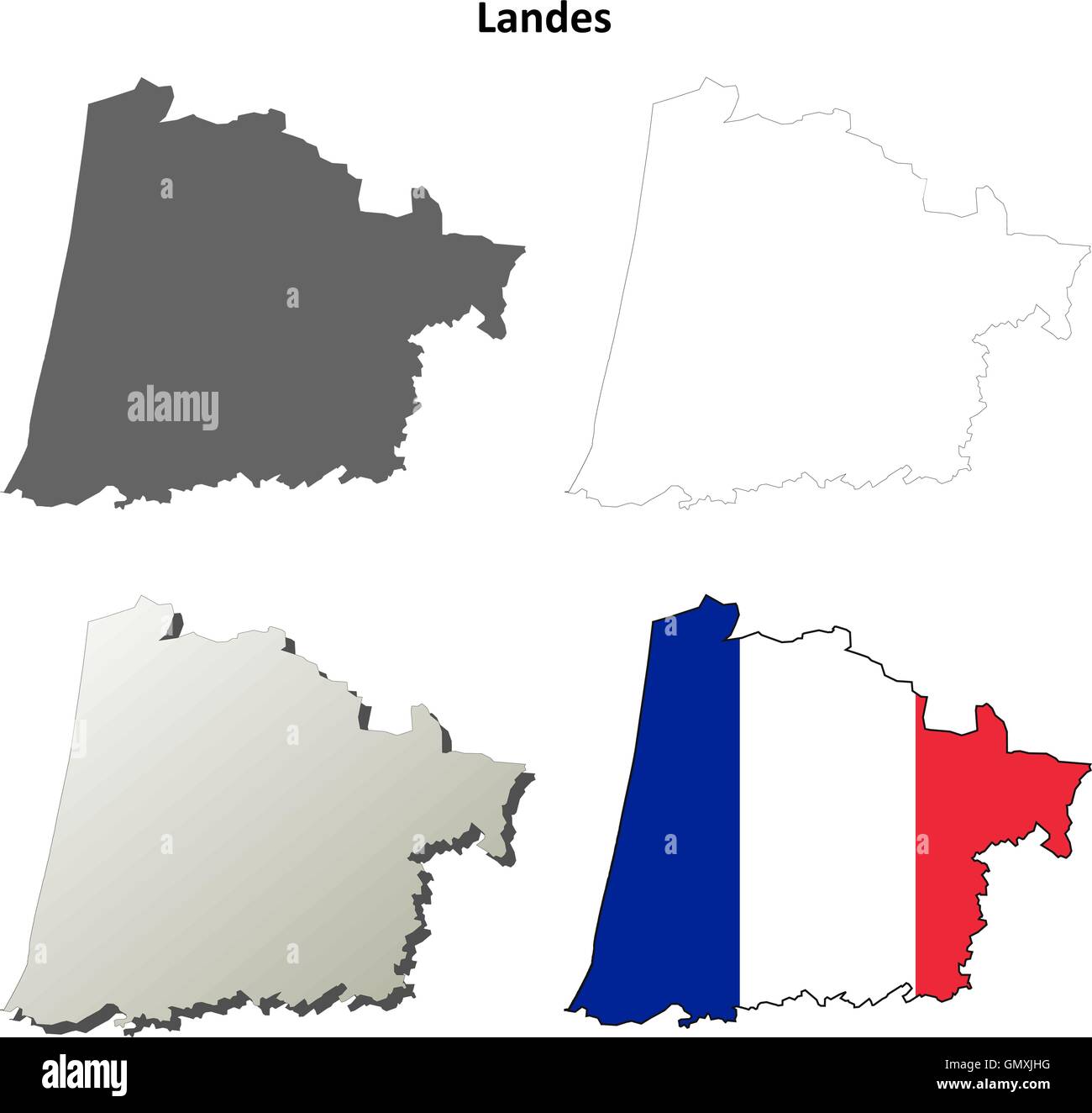 Landes map hi-res stock photography and images - Alamy
