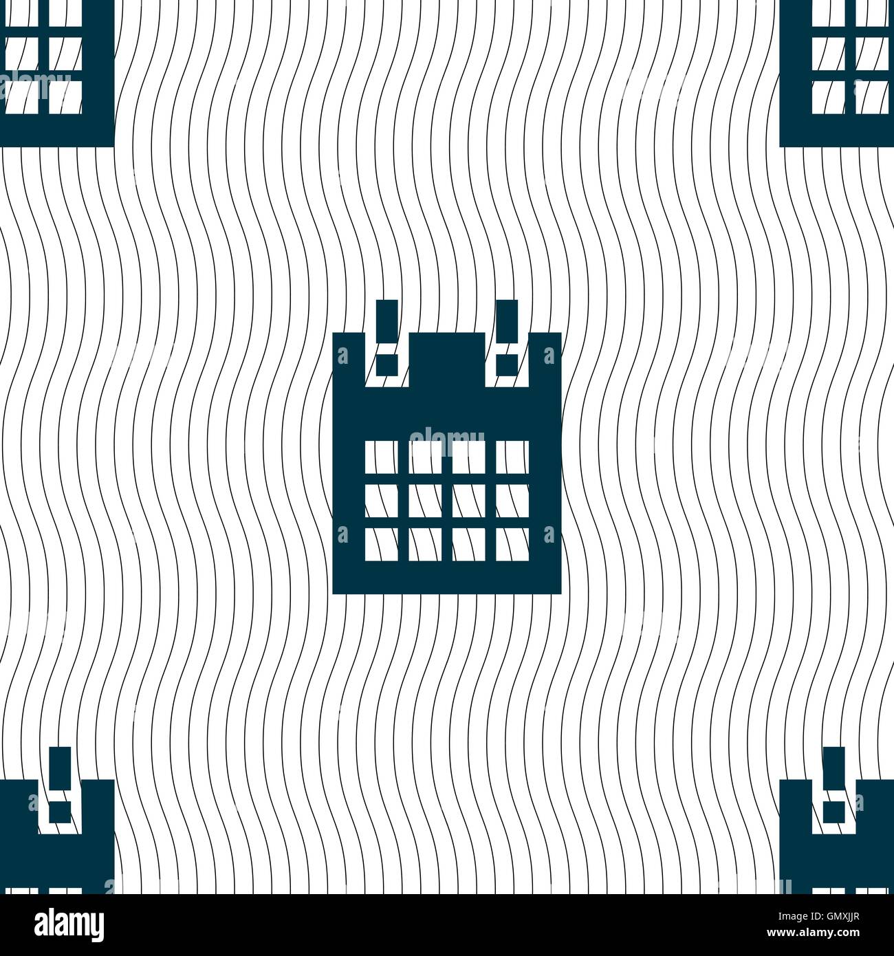 calendar page icon sign. Seamless pattern with geometric texture ...