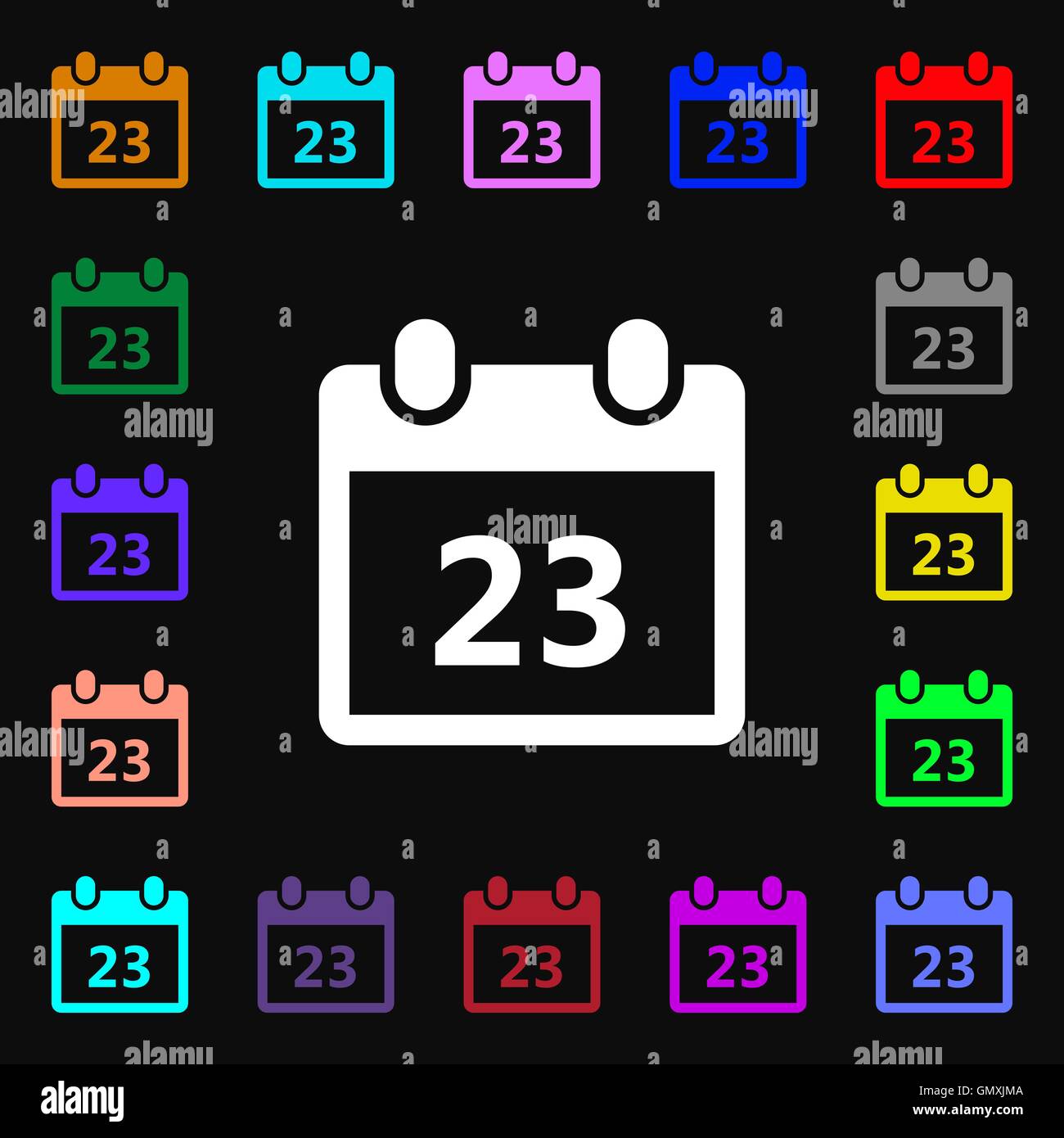 calendar page icon sign. Lots of colorful symbols for your design ...