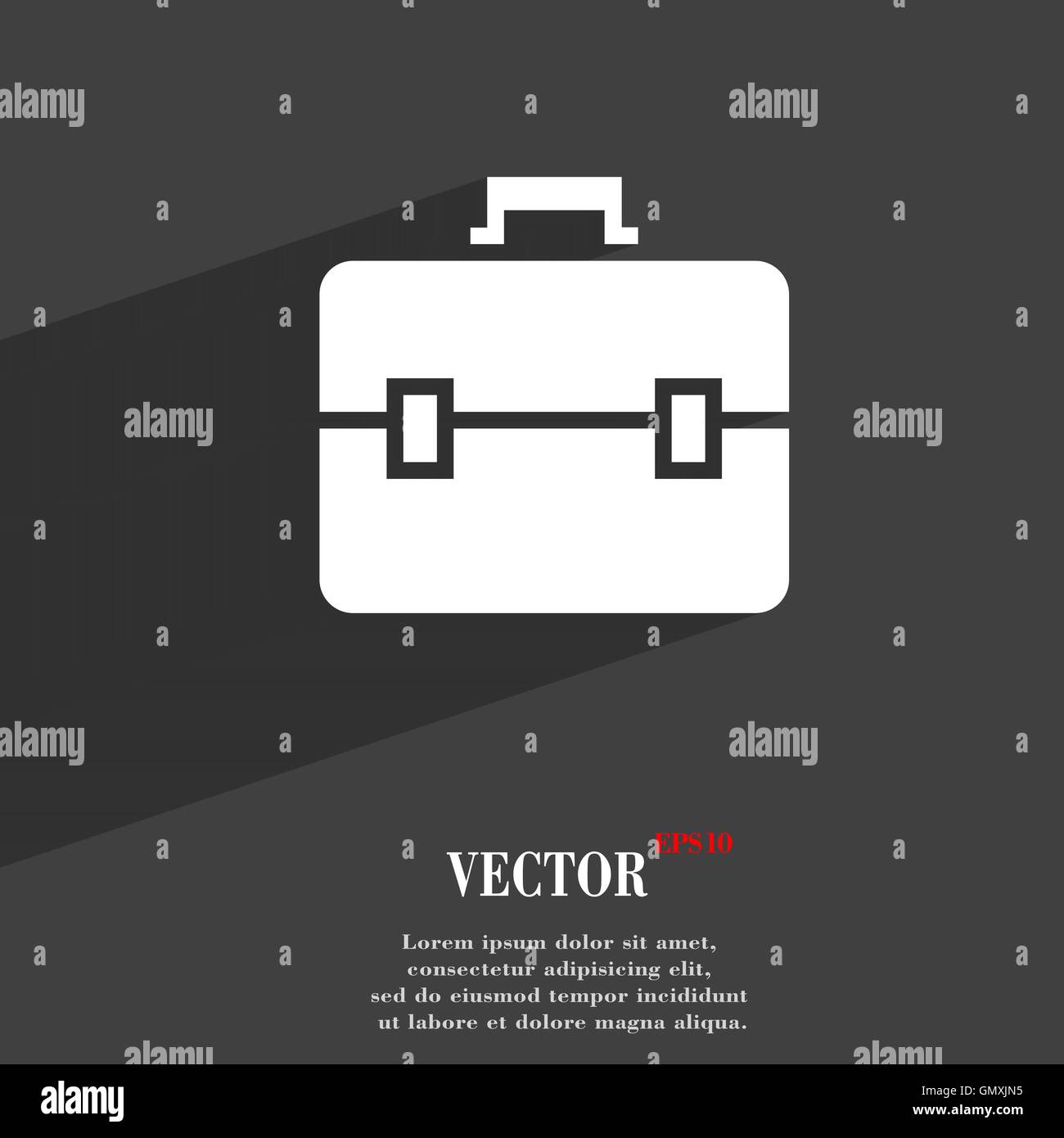 suitcase symbol Flat modern web design with long shadow and space for ...