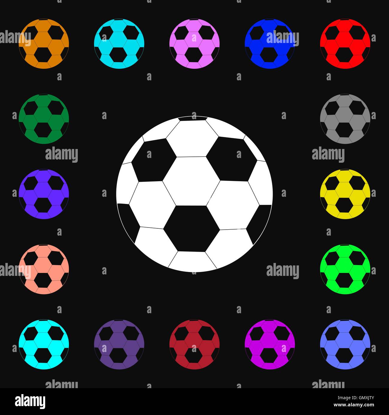 Set soccer symbols football hi-res stock photography and images - Alamy