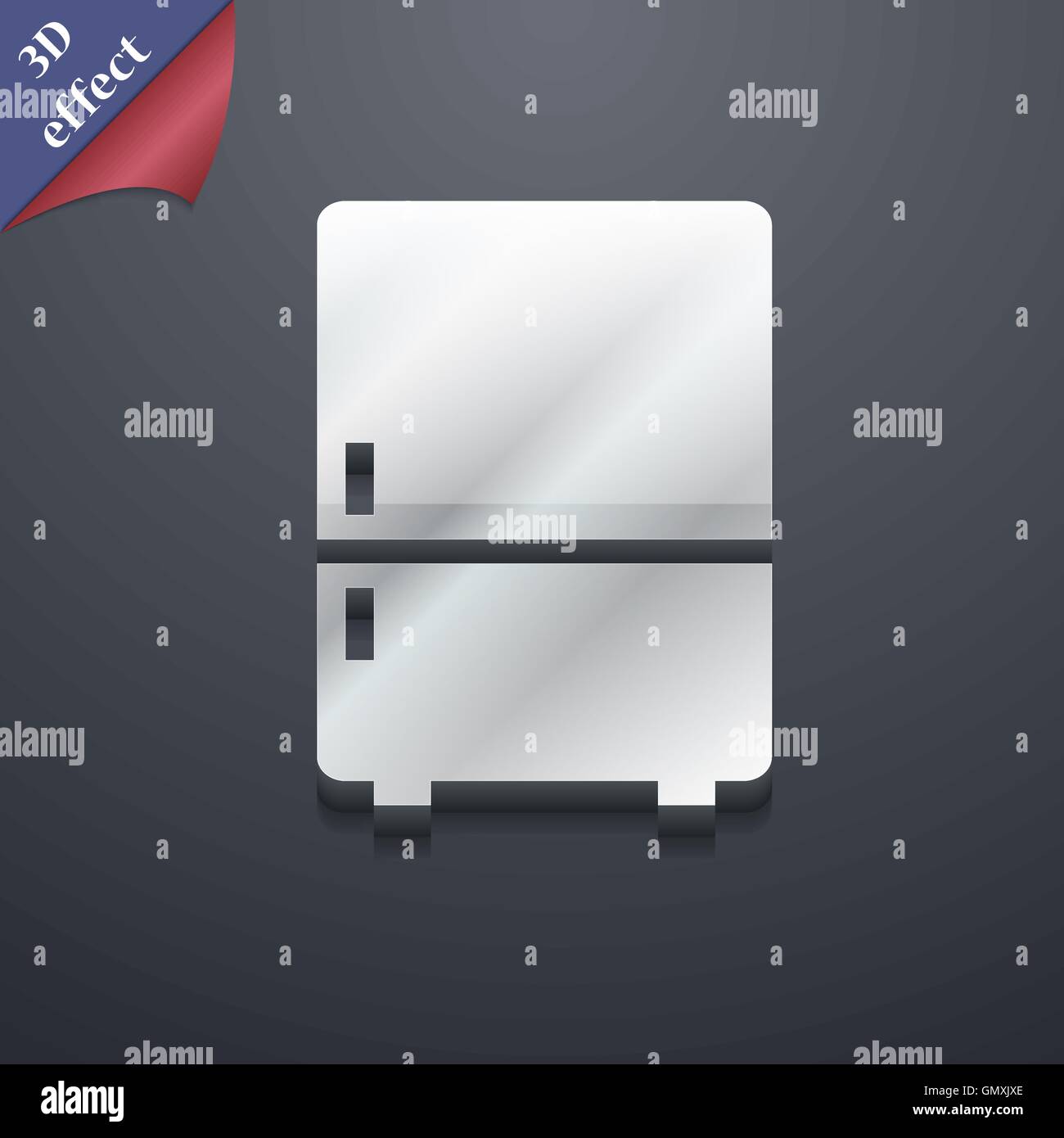 Refrigerator icon symbol. 3D style. Trendy, modern design with space ...