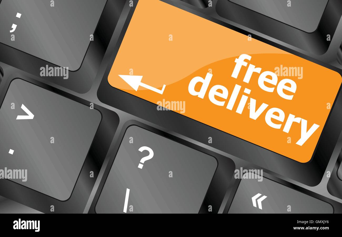 free delivery key on laptop keyboard keys, vector illustration Stock ...