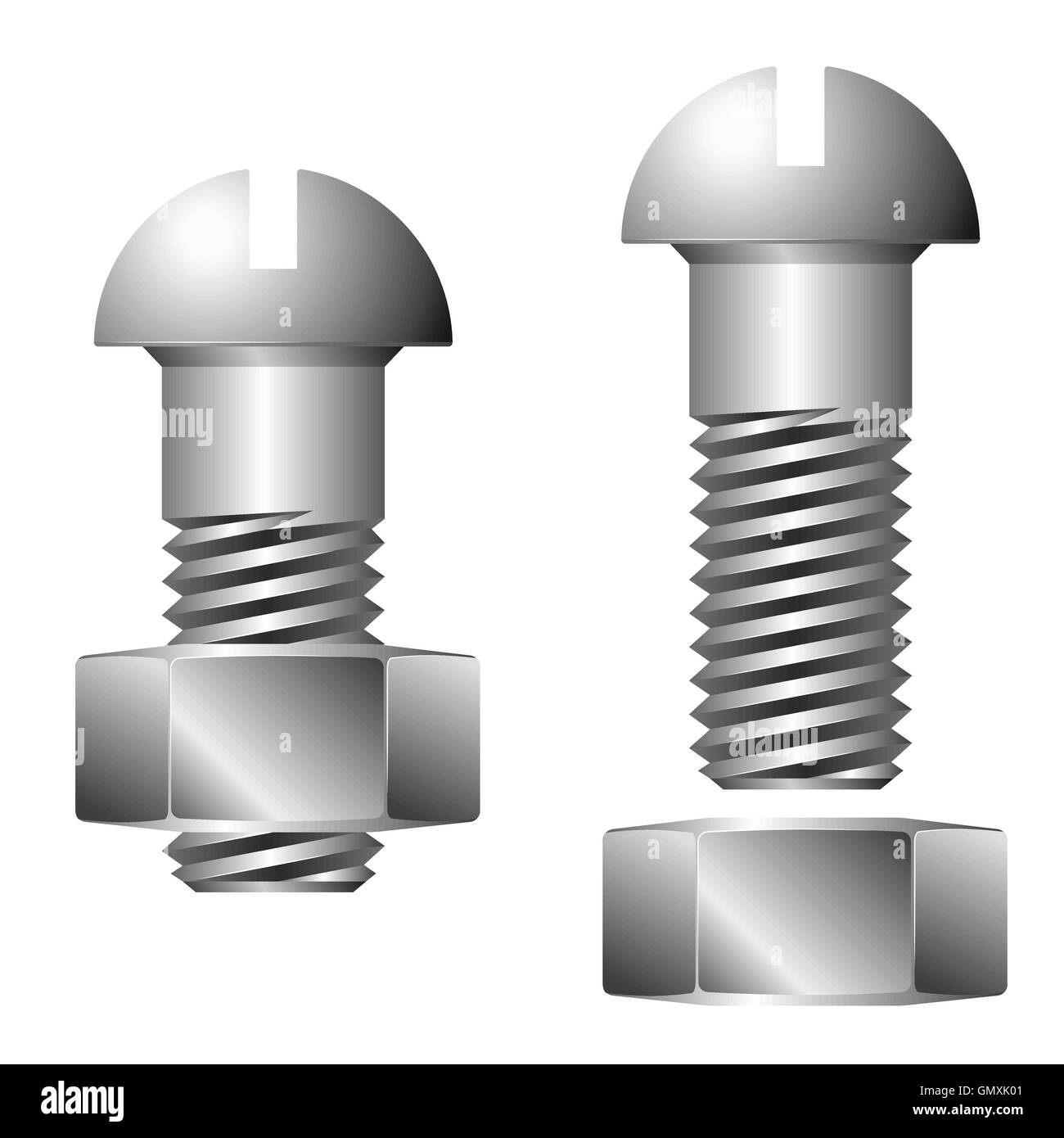 Screw with nut isolated on white background Stock Vector Image & Art ...