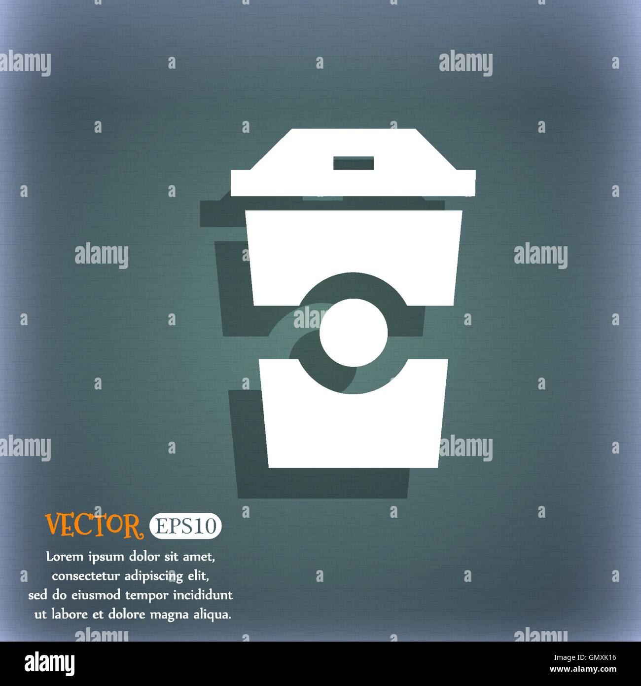 Breakfast, Coffee icon. On the blue-green abstract background with ...