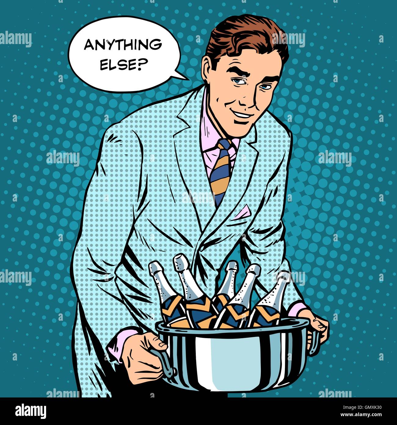 anything else waiter bottles champagne restaurant Stock Vector Image ...