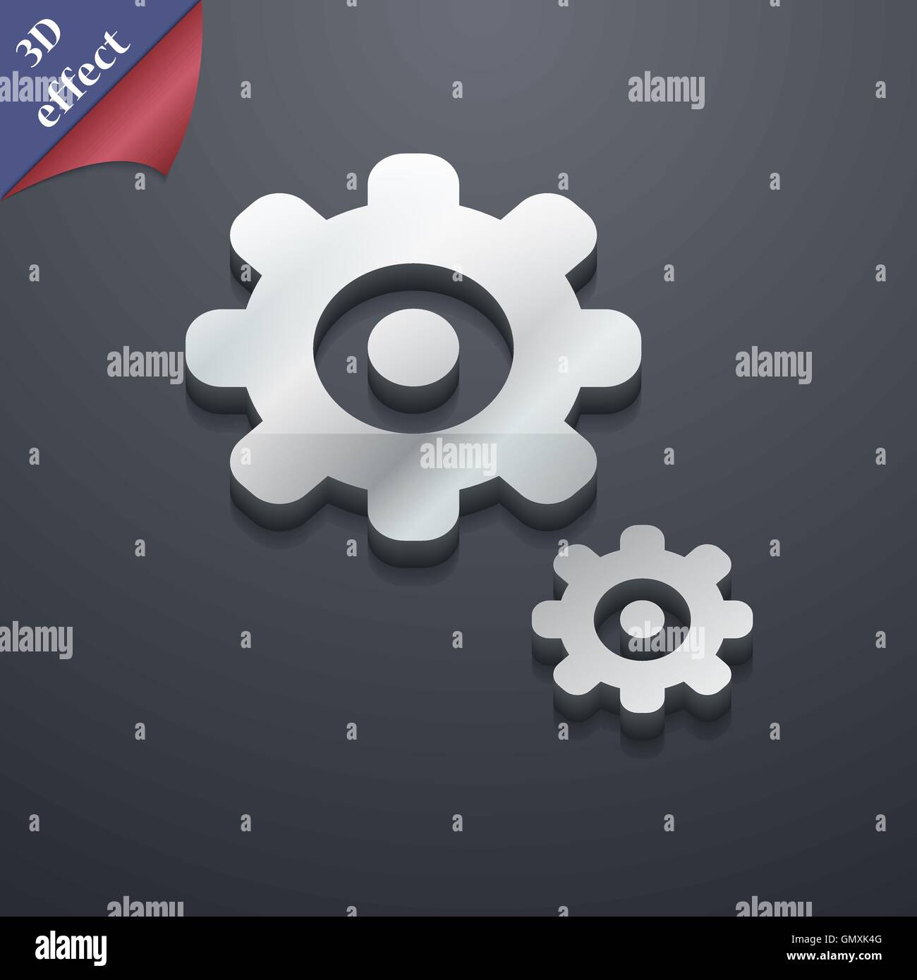 gears icon symbol. 3D style. Trendy, modern design with space for your ...