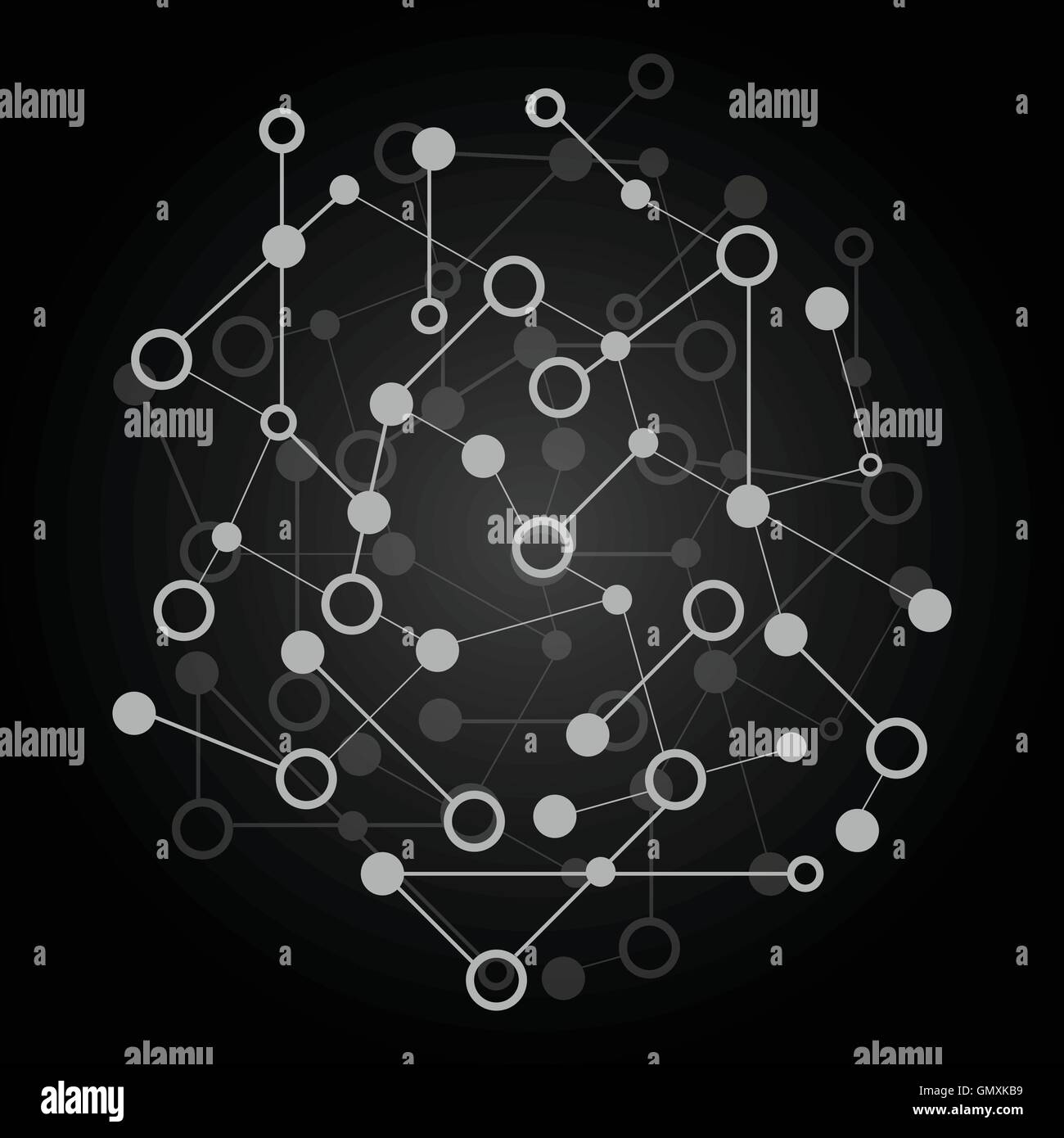 Abstract background with DNA strand, atom, molecule structure. genetic ...