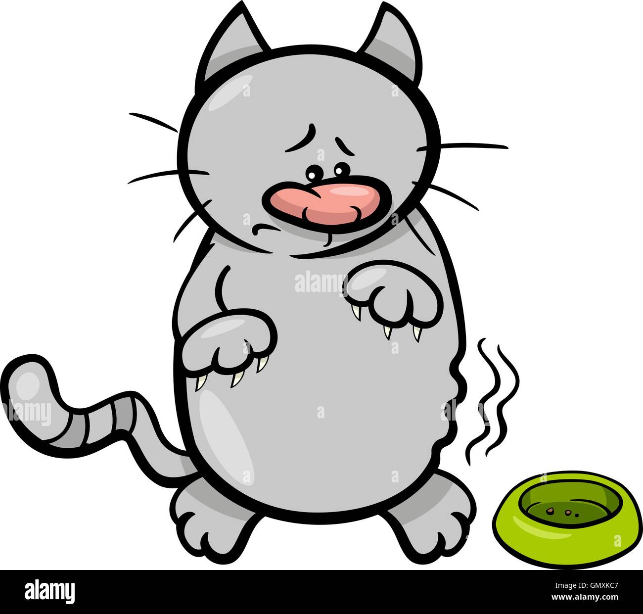 hungry cat cartoon illustration Stock Vector Image & Art - Alamy