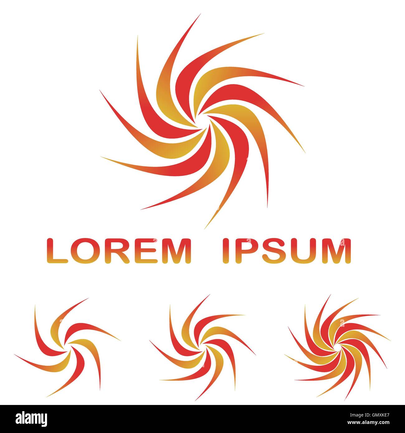 Red orange abstract technology symbol set Stock Vector Image & Art - Alamy