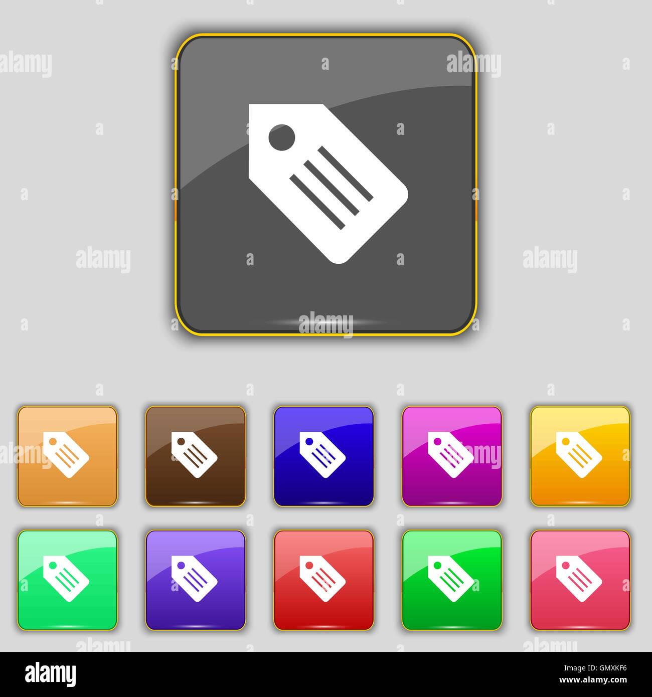 Web stickers, tags and banners icon sign. Set with eleven colored ...