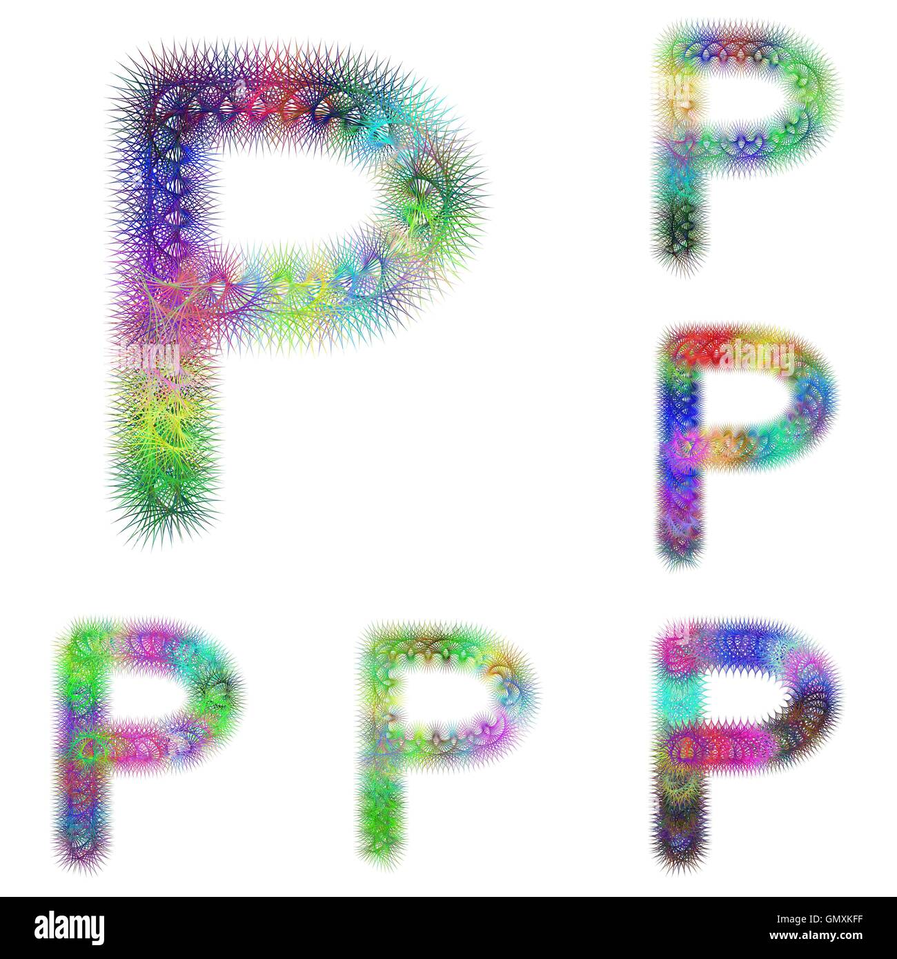 Happy colorful fractal font set - letter P Stock Vector Image & Art - Alamy