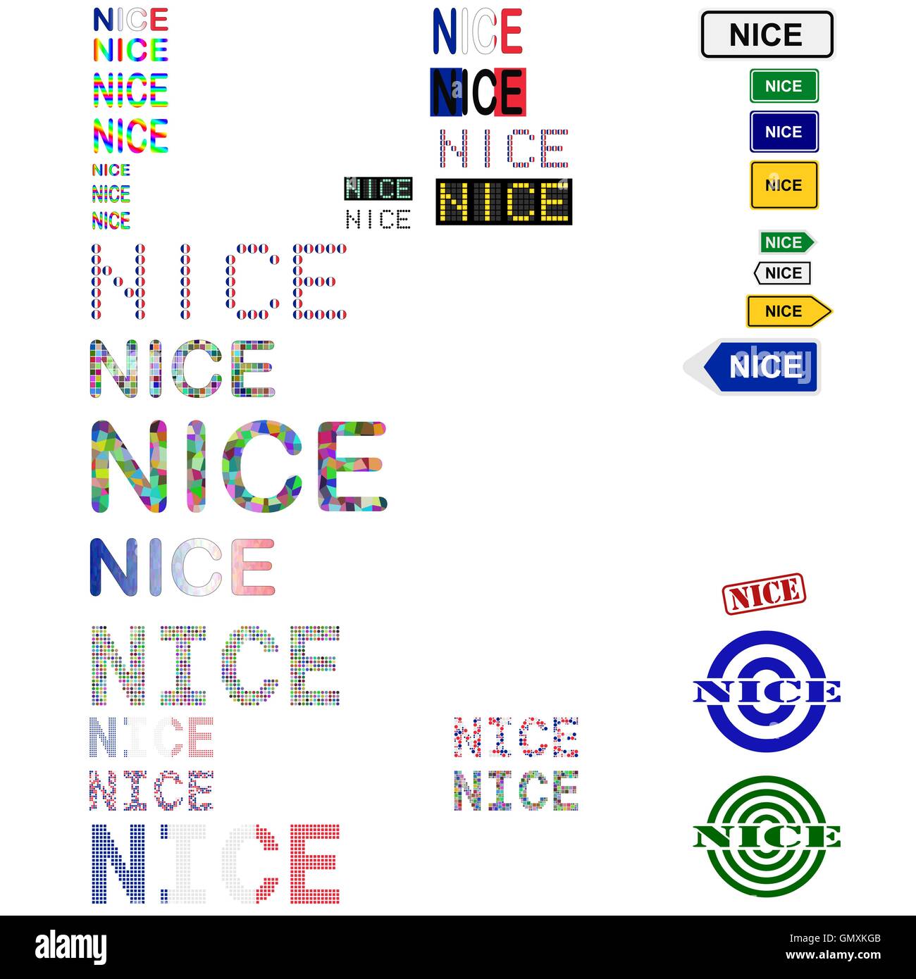 Nice (Nizza) text design set Stock Vector Image & Art - Alamy