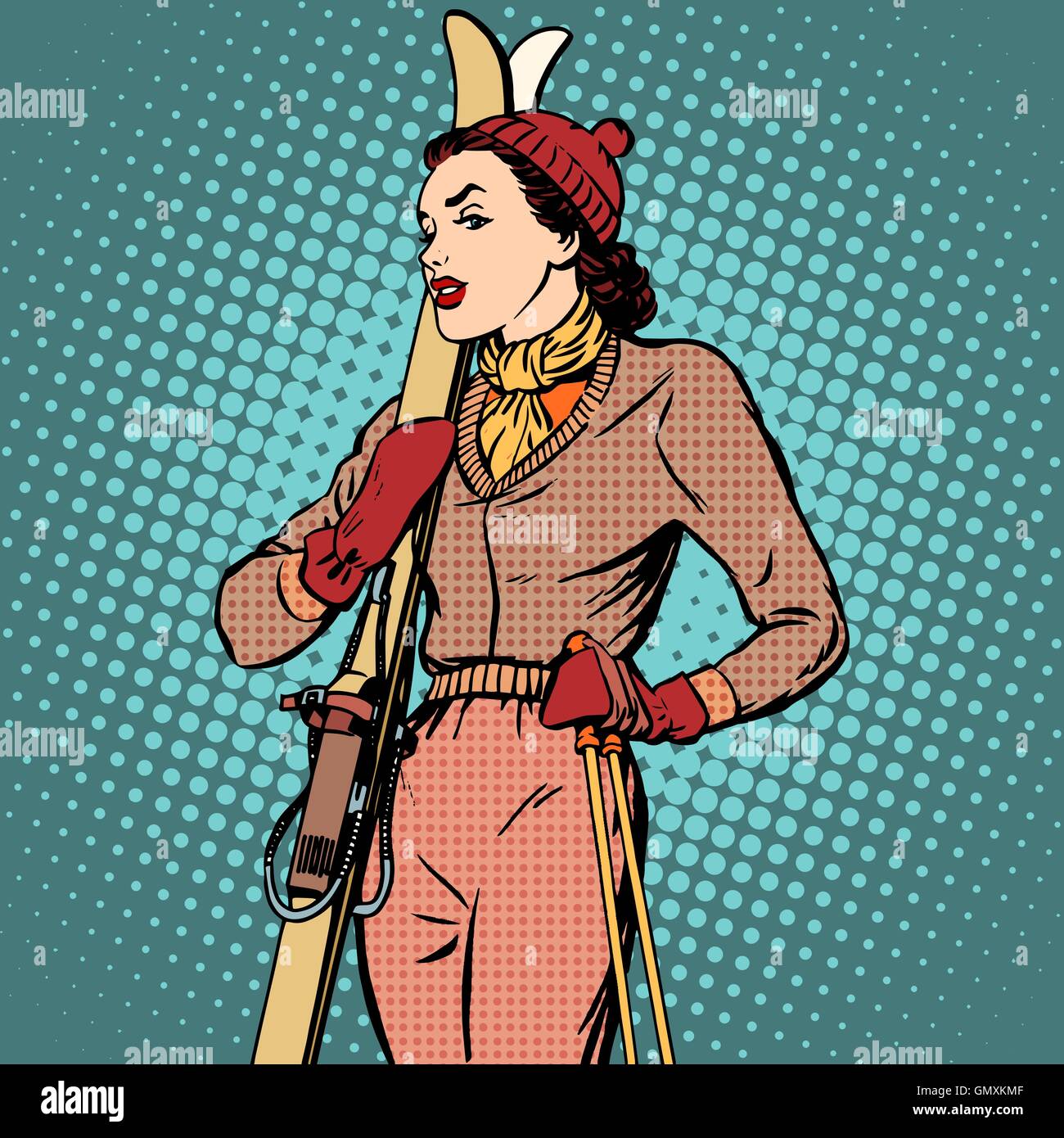 Winter sports girl Stock Vector Images - Alamy