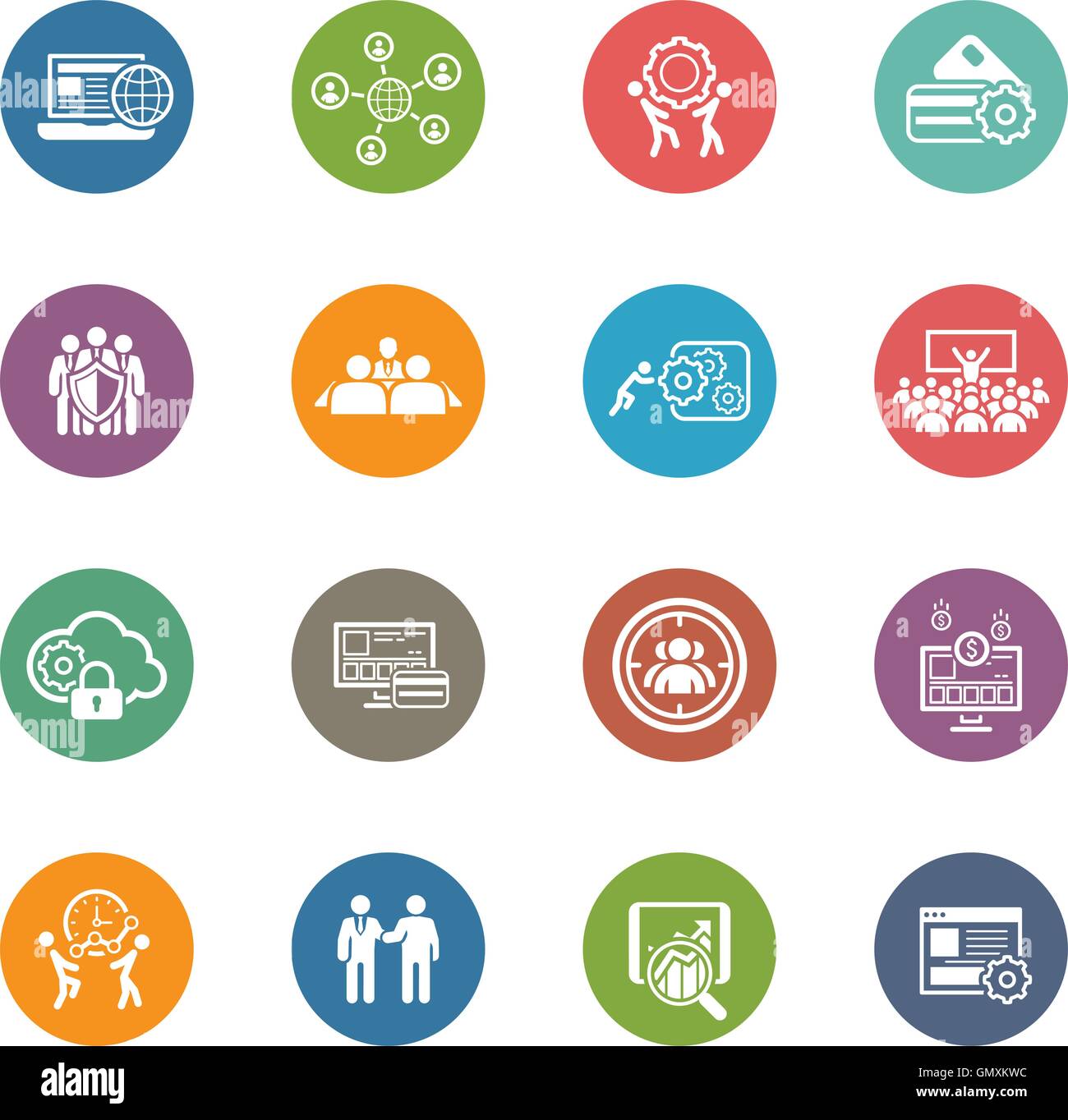 Flat Design Business Icons Set Stock Vector Image & Art - Alamy