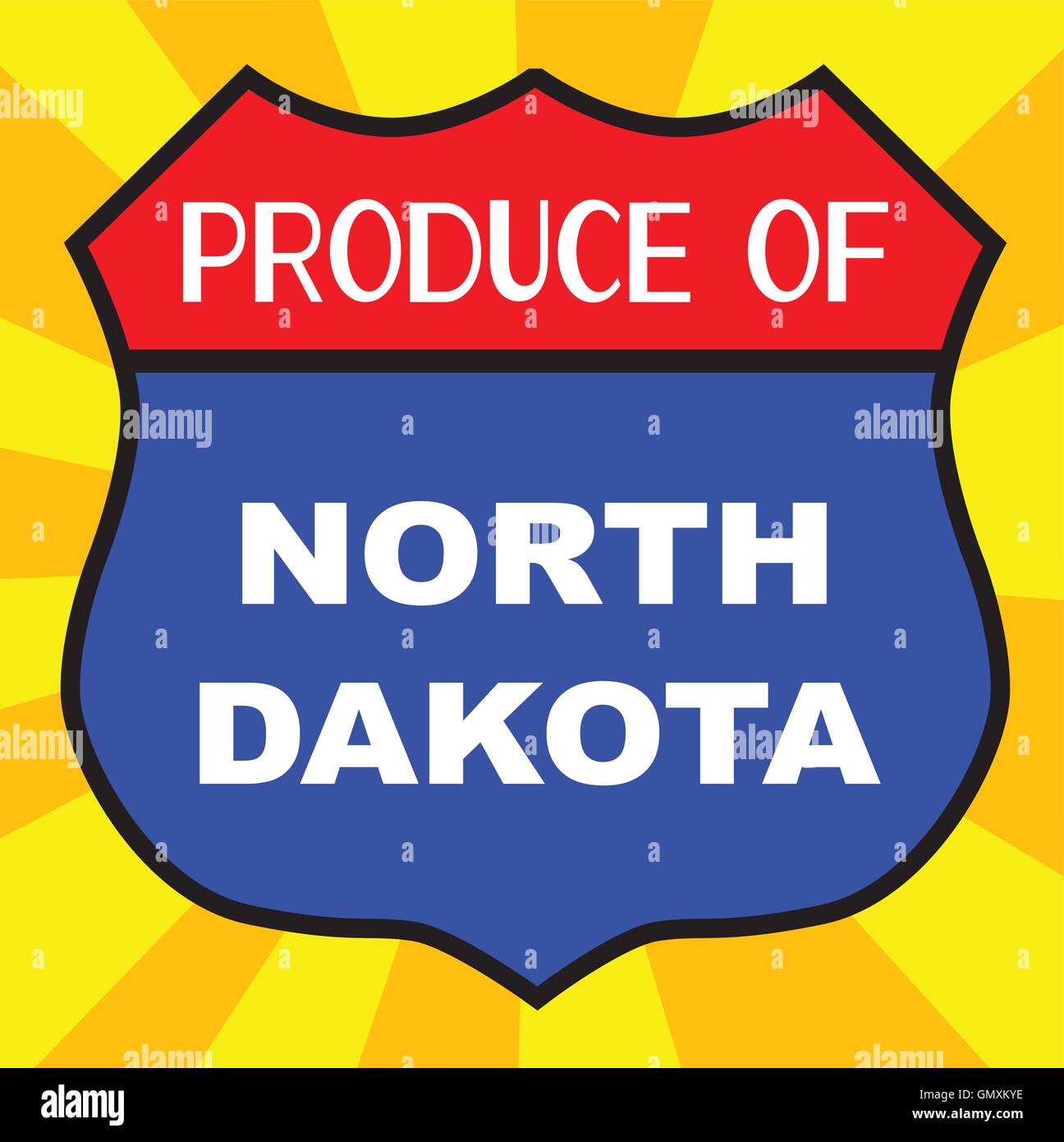 Produce Of North Dakota Shield Stock Vector Image & Art - Alamy