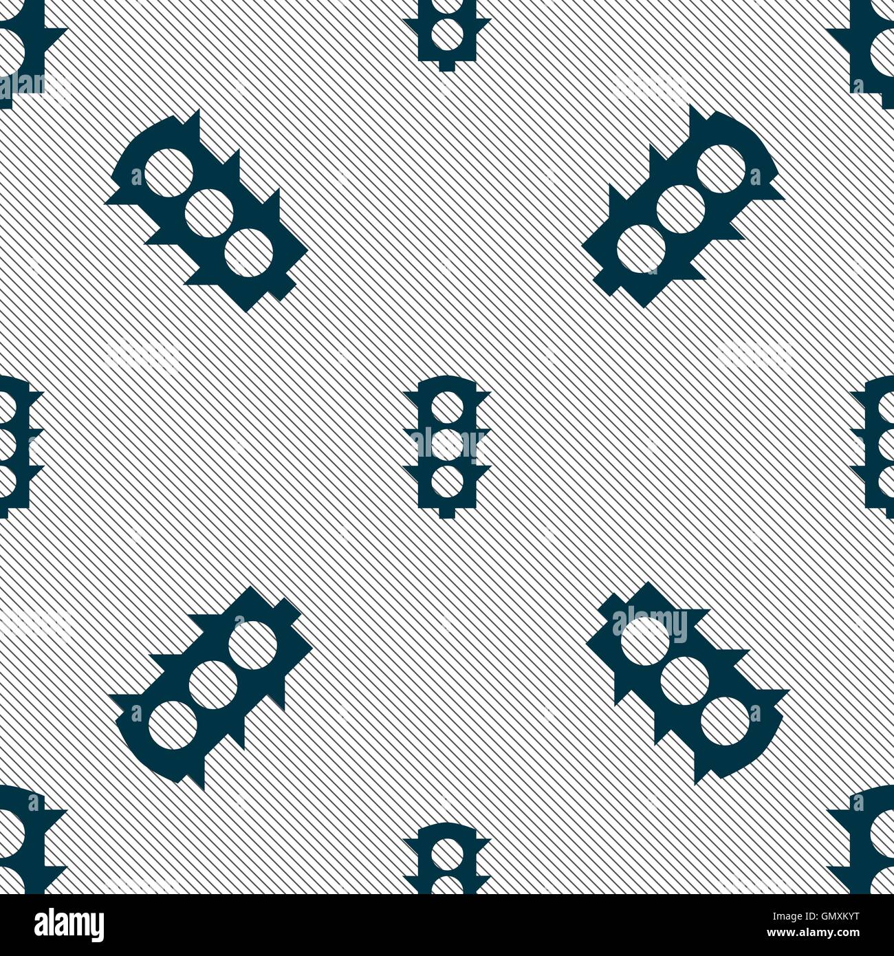 Traffic light signal icon sign. Seamless pattern with geometric texture ...