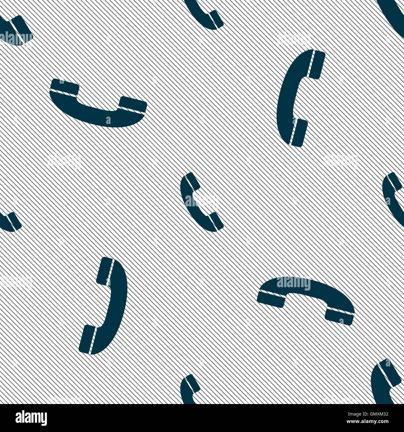 Call icon sign. Seamless pattern with geometric texture. Vector Stock ...