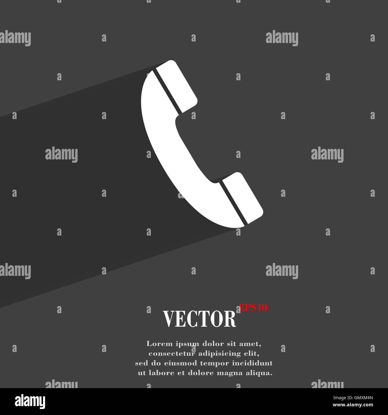 Call symbol Flat modern web design with long shadow and space for your ...