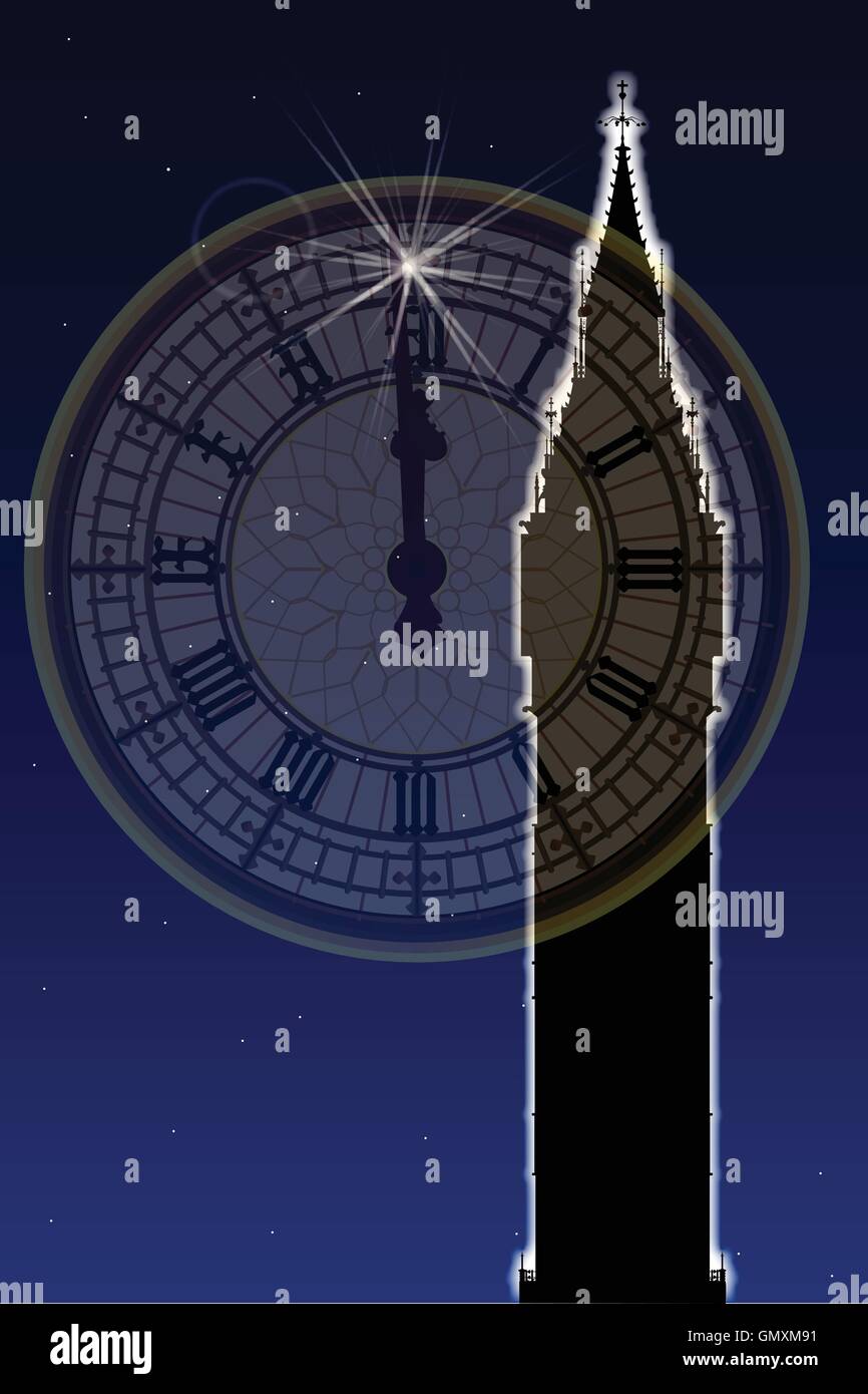 Big Ben New Years Clock Face Stock Vector Image & Art - Alamy