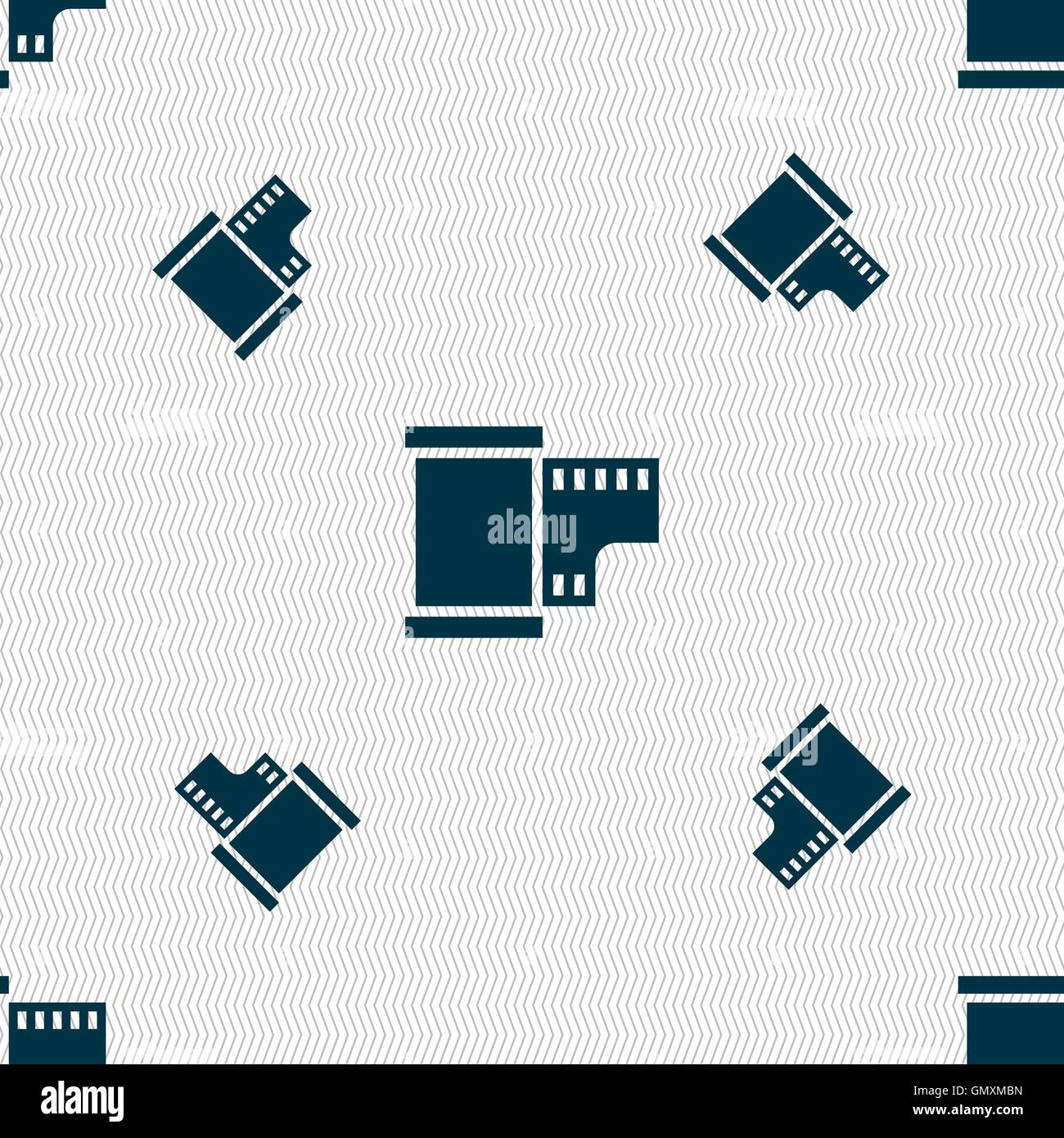 35 mm negative films icon sign. Seamless pattern with geometric texture ...