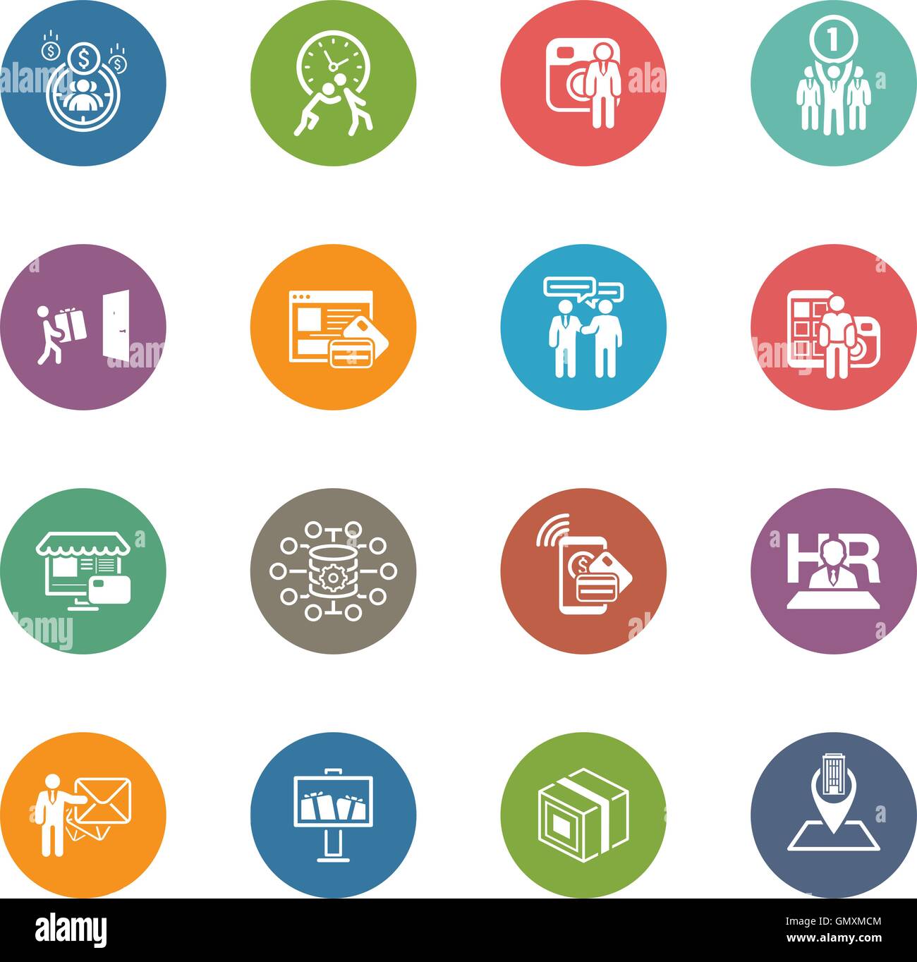 Flat Design Business Icons Set Stock Vector Image & Art - Alamy