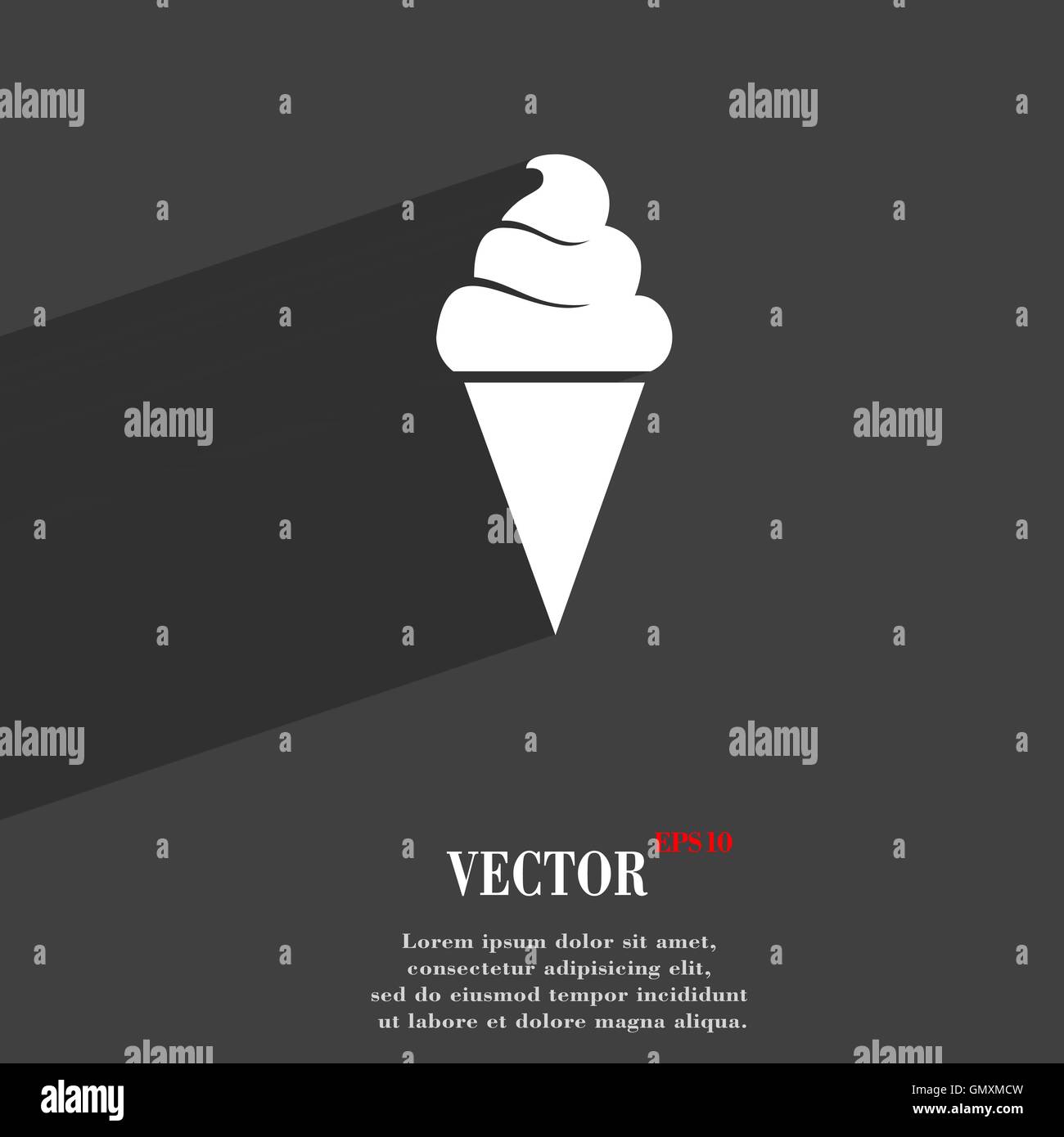 ice cream symbol Flat modern web design with long shadow and space for ...