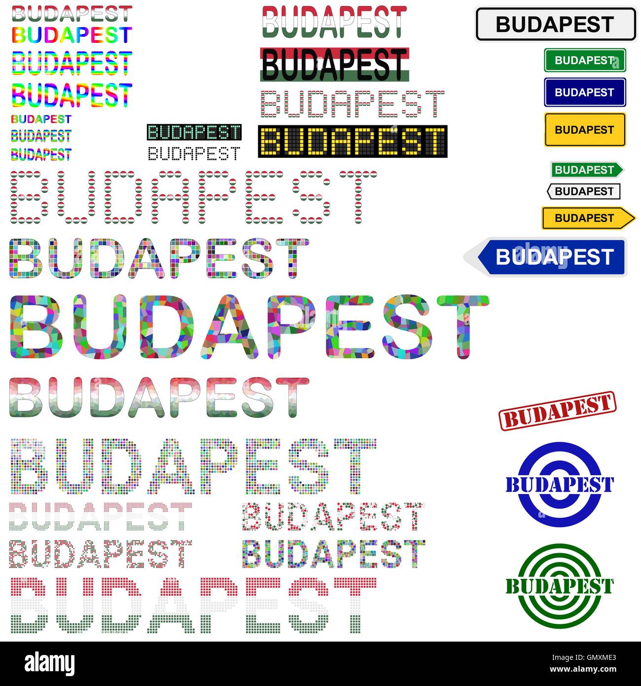 Budapest text design set Stock Vector Image & Art - Alamy