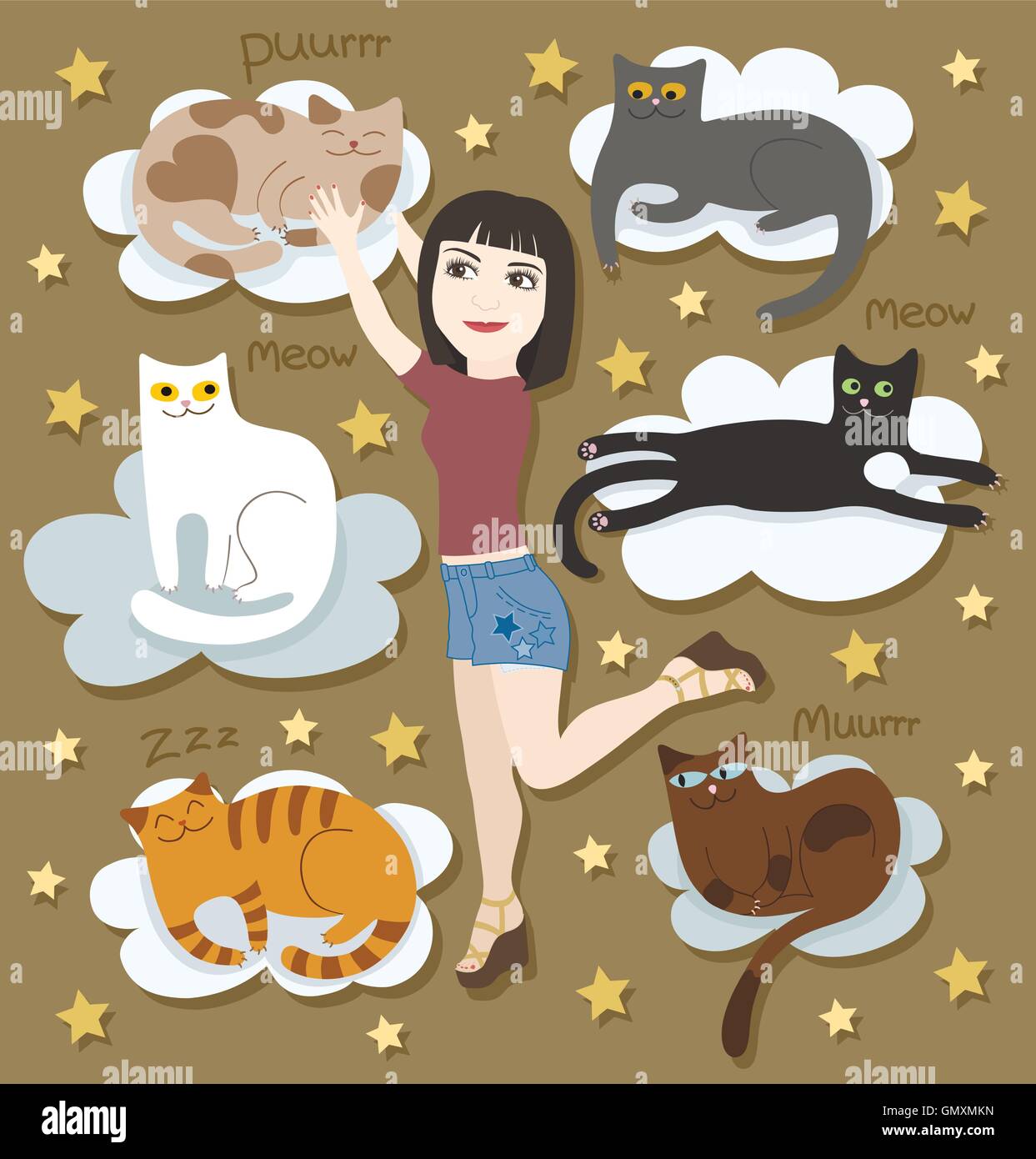 Cat fur flying Stock Vector Images - Alamy