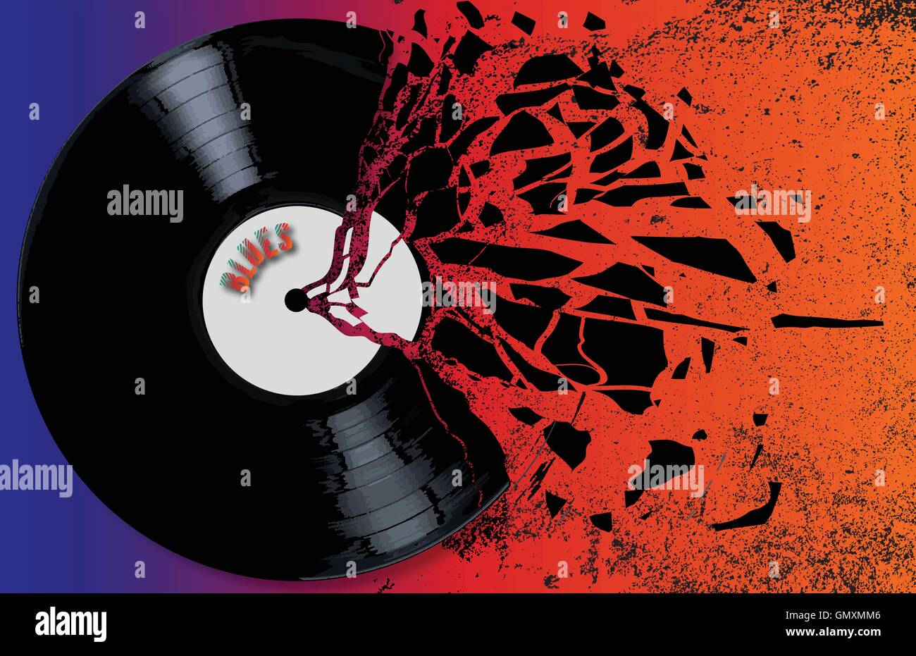 Broken vinyl record Stock Vector Images - Alamy