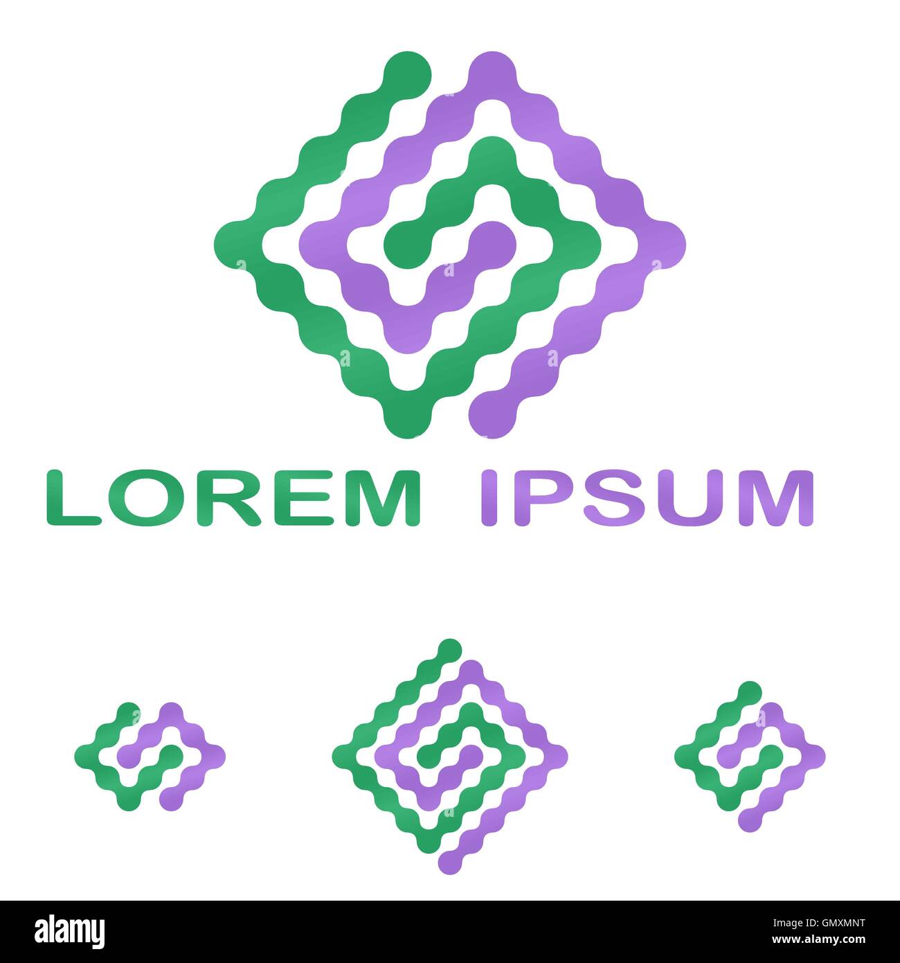 Green purple science, technology company symbol set Stock Vector Image ...